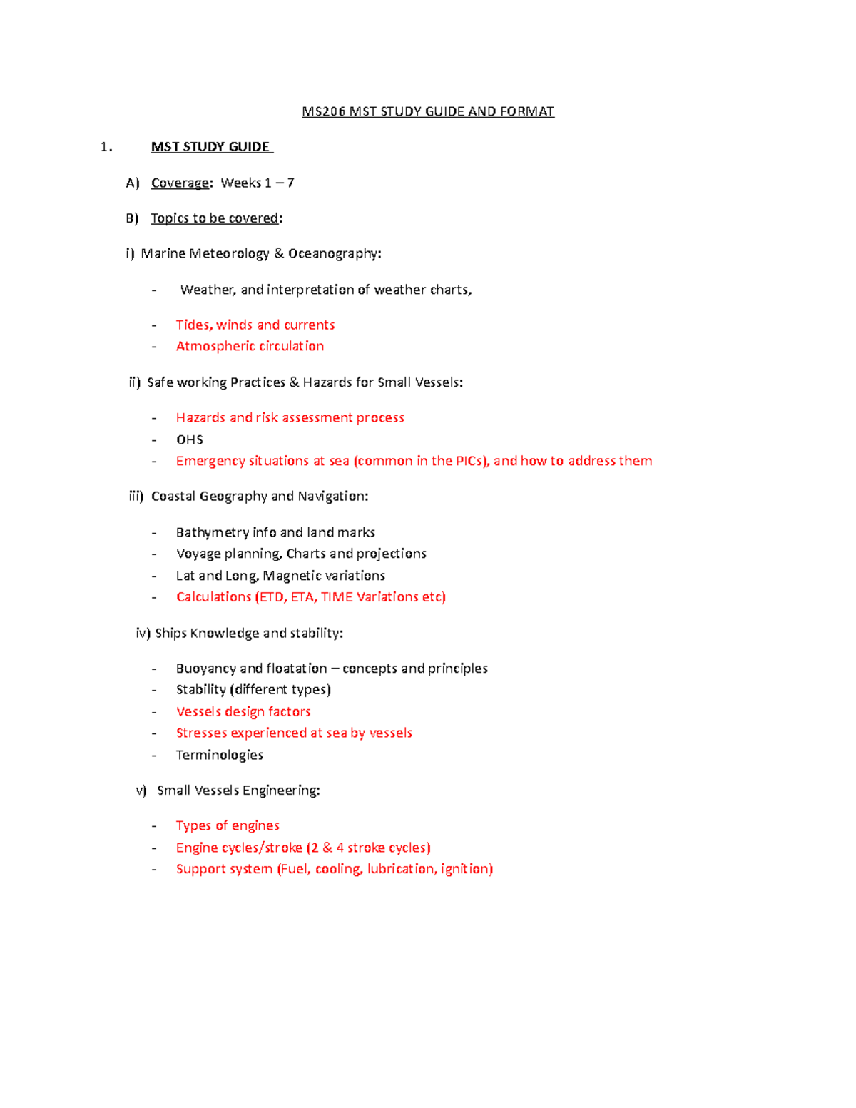 MS206 - 2020 MST 1 Study Guide AND Format - MS206 MST STUDY GUIDE AND ...