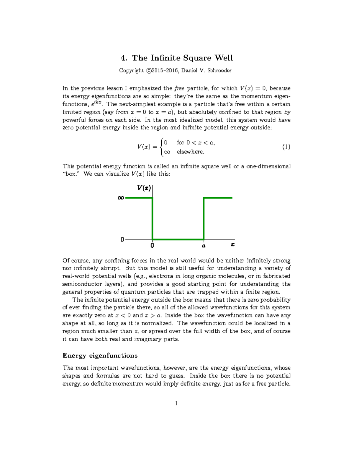 Square Well - Nice book for refernce - 4. The Infinite Square Well ...