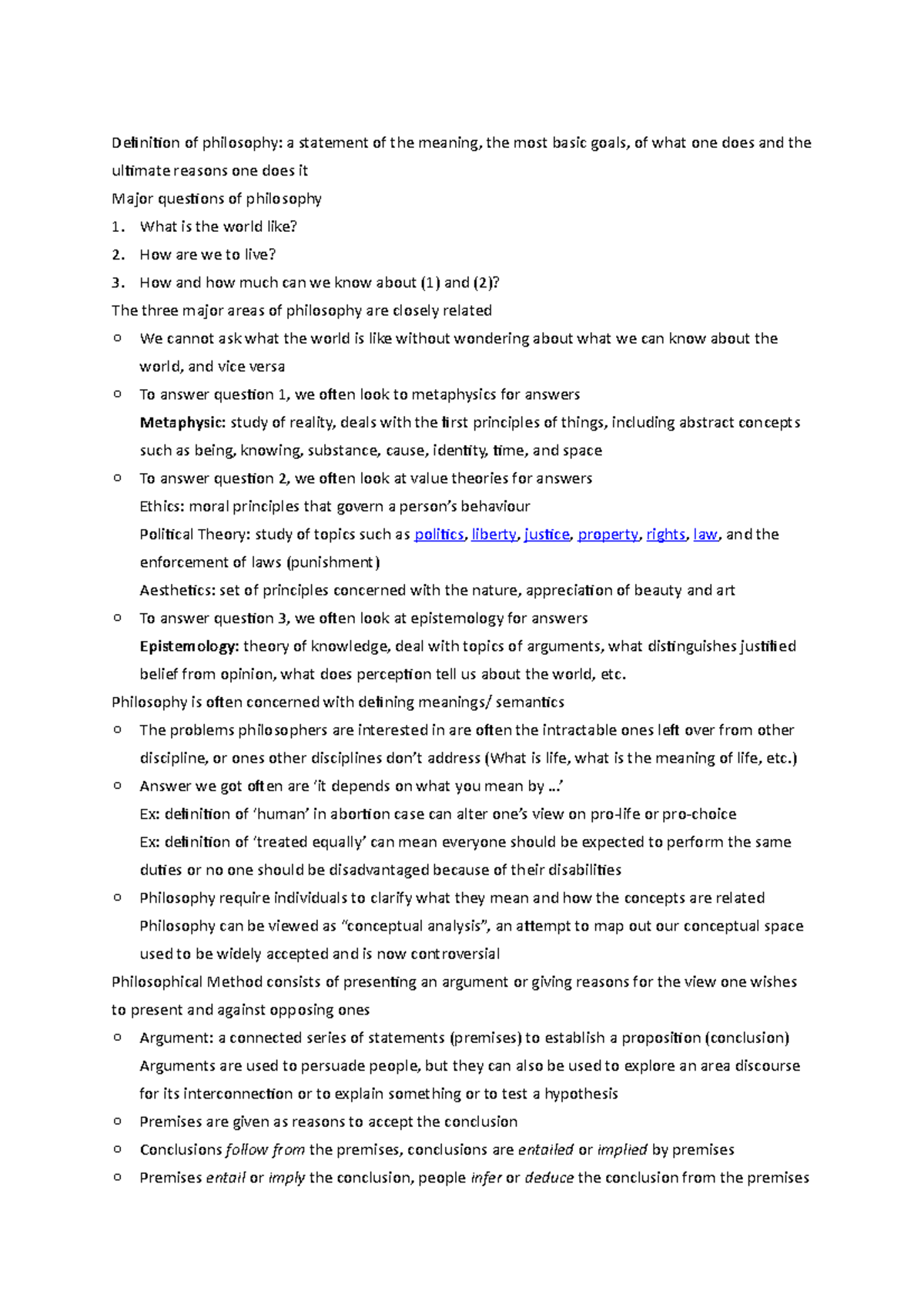 Phil 100 Exam Notes - Summary Knowledge and Reality - Definition of ...