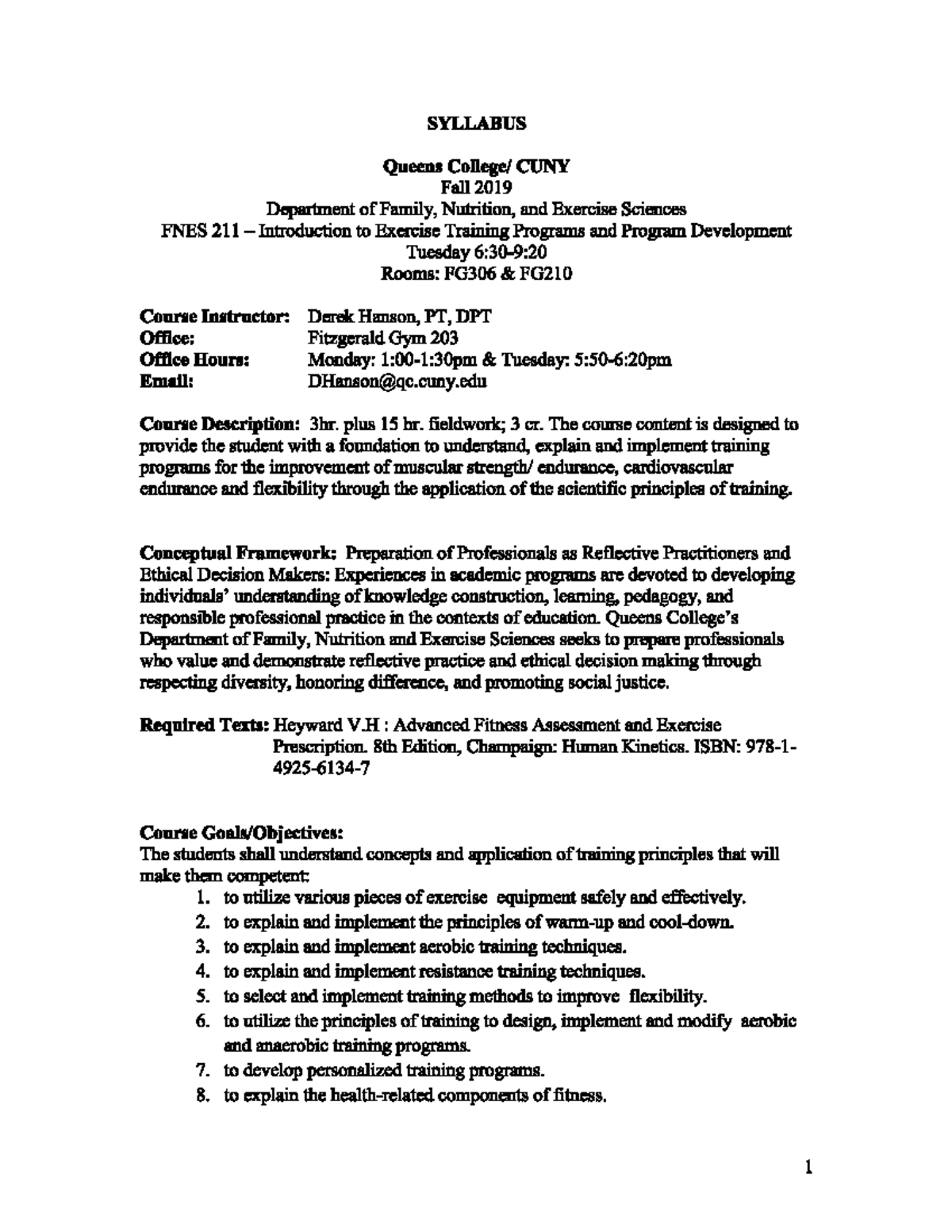 FNES 211 - Syllabus - FNES 211 - Studocu