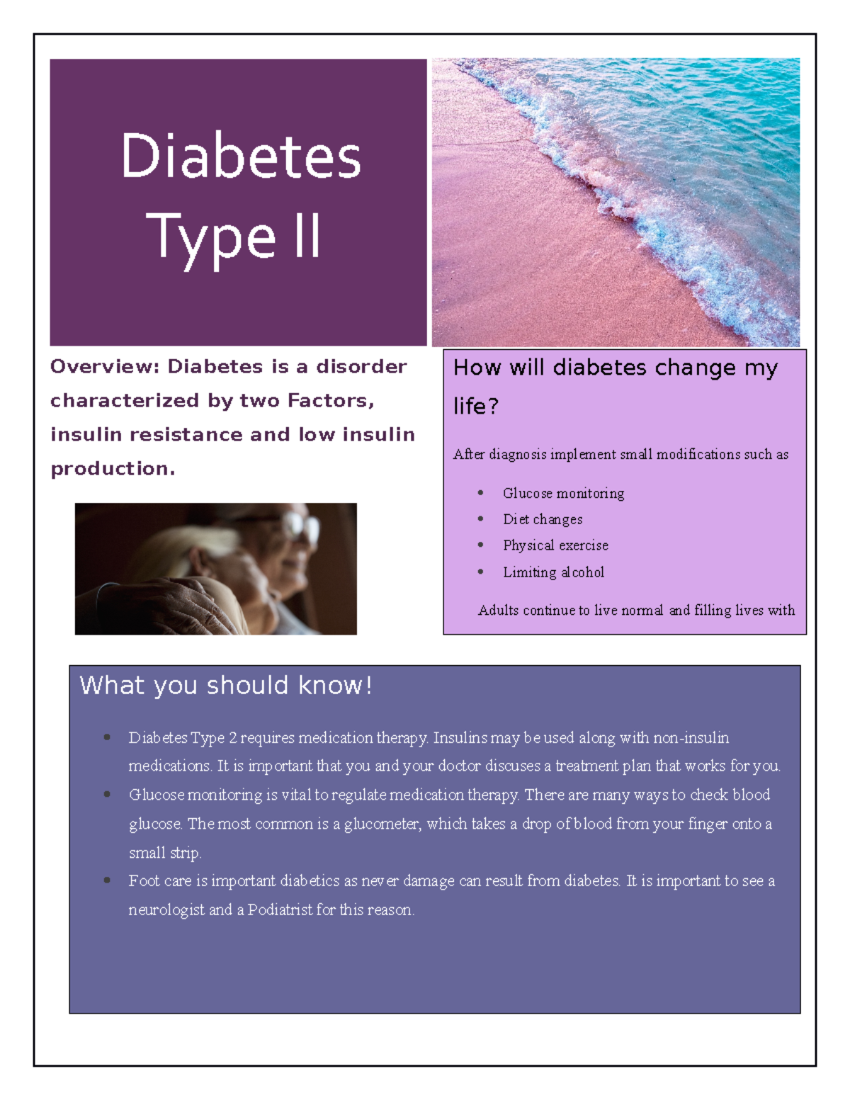 Patient Education Handout - Diabetes Type II Overview: Diabetes is a ...