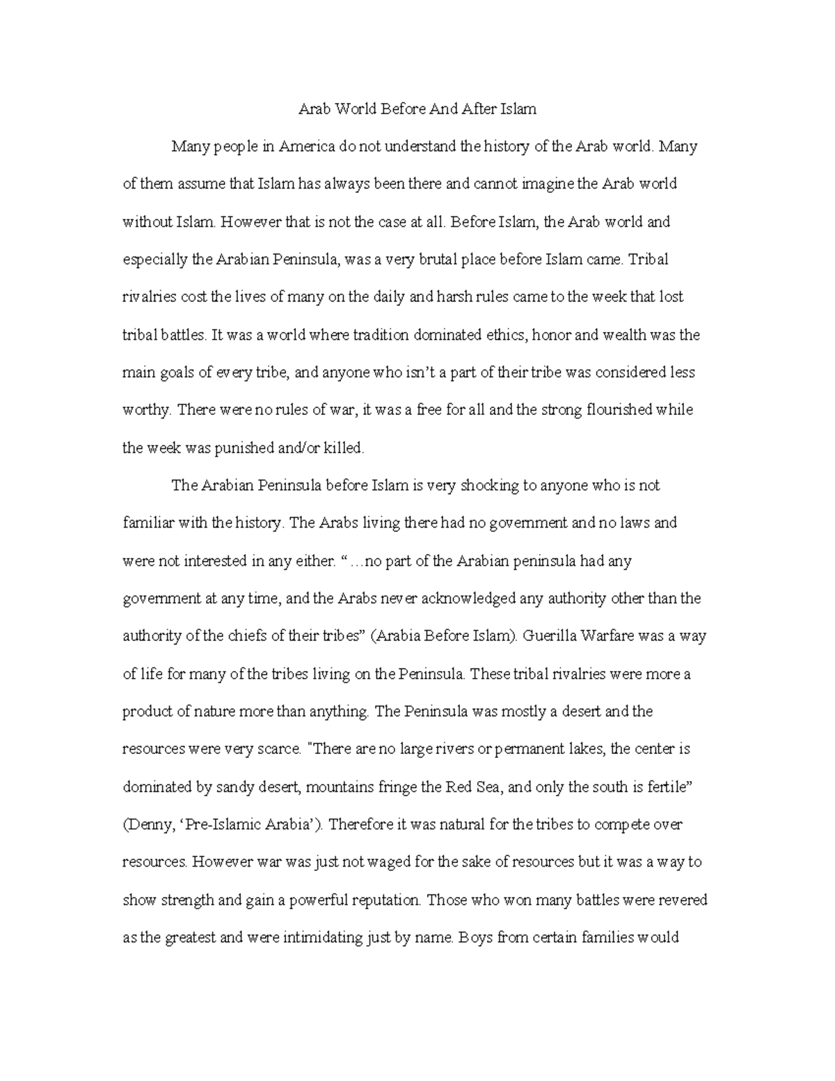 Arab World Before Islam - Arab World Before And After Islam Many people ...