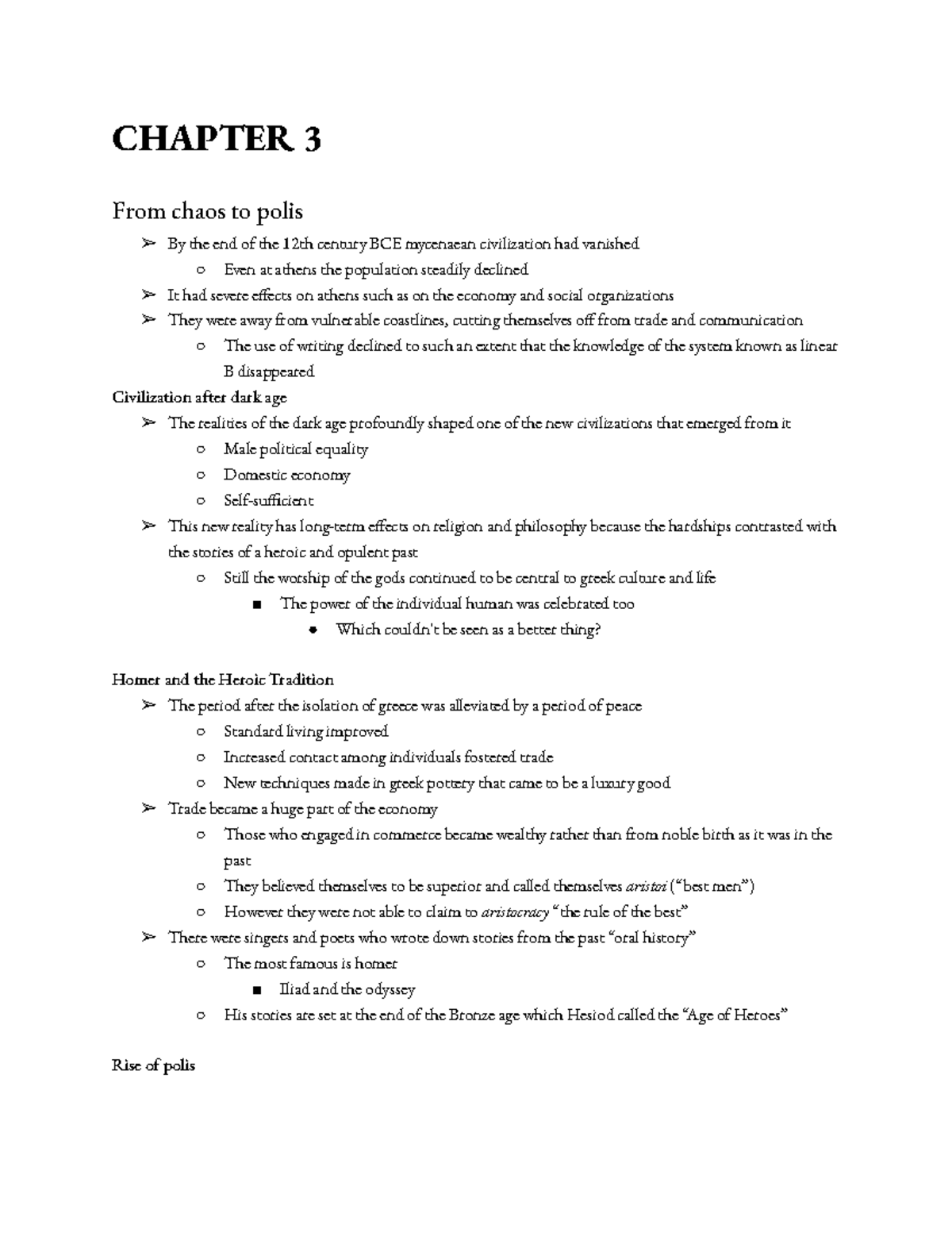 Textbook Chapter 3 Ancient Greece - CHAPTER 3 From chaos to polis By ...