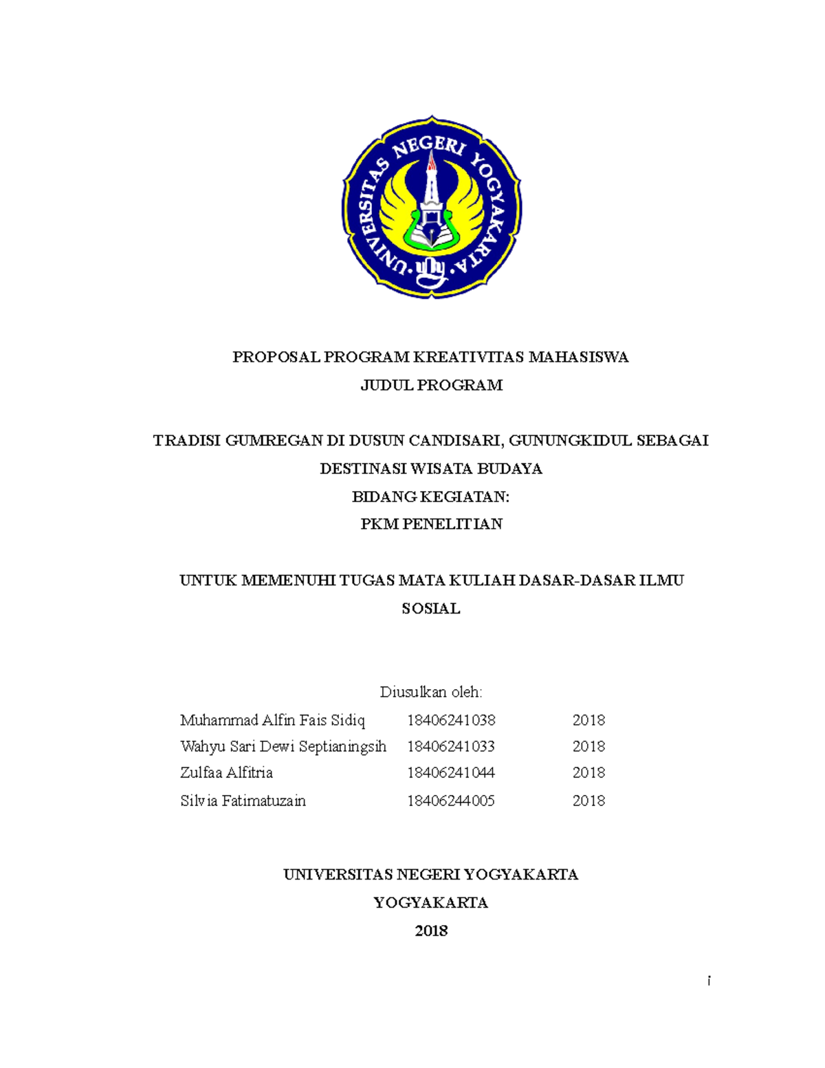 Proposal PKM 5 Bidang - PROPOSAL PROGRAM KREATIVITAS MAHASISWA JUDUL ...