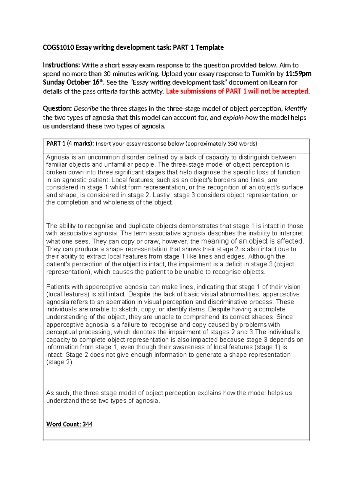 COGS1010 Part 1 - Part 1 of the assignment - COGS1010 Essay writing development task: PART 1 ...