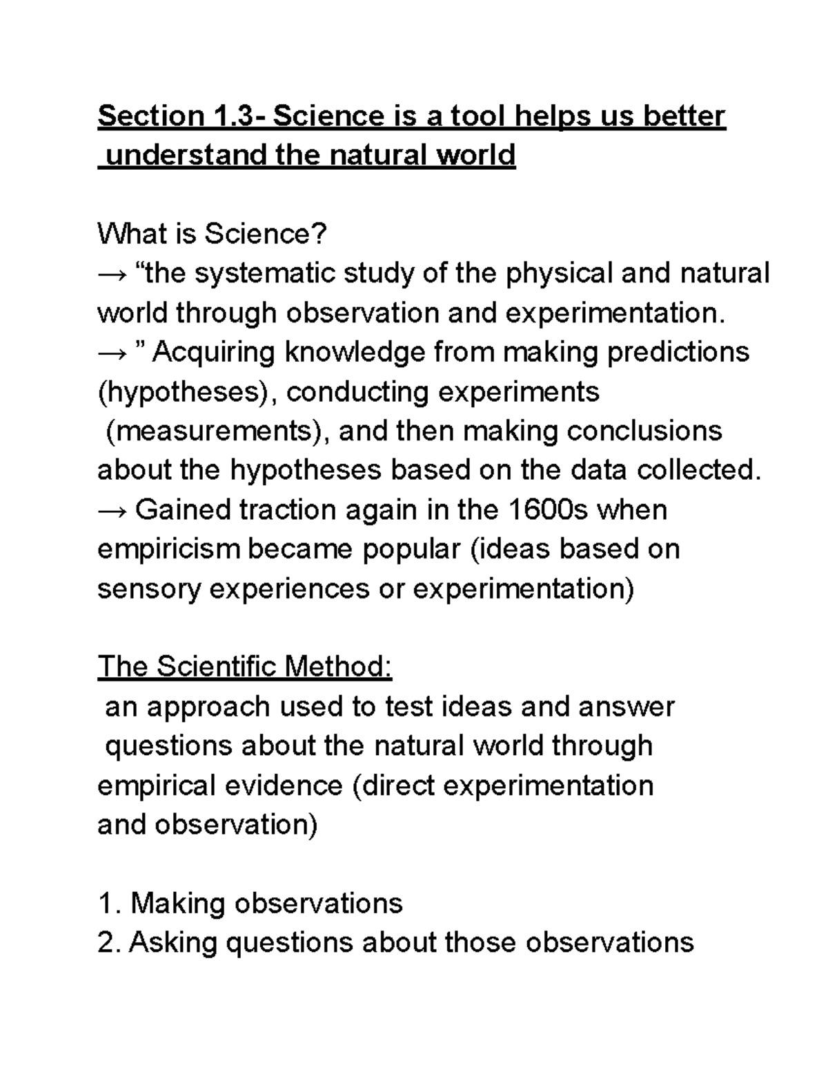 Chapter 1 Section 3 - Science is a tool helps us better understand the ...