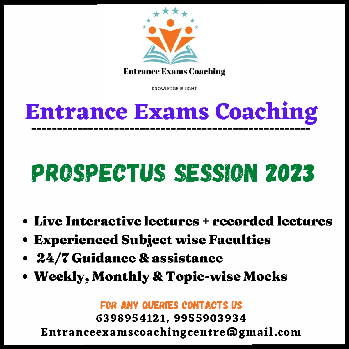 Coaching Prospectus - Entrance Exams Coaching Prospectus Live ...