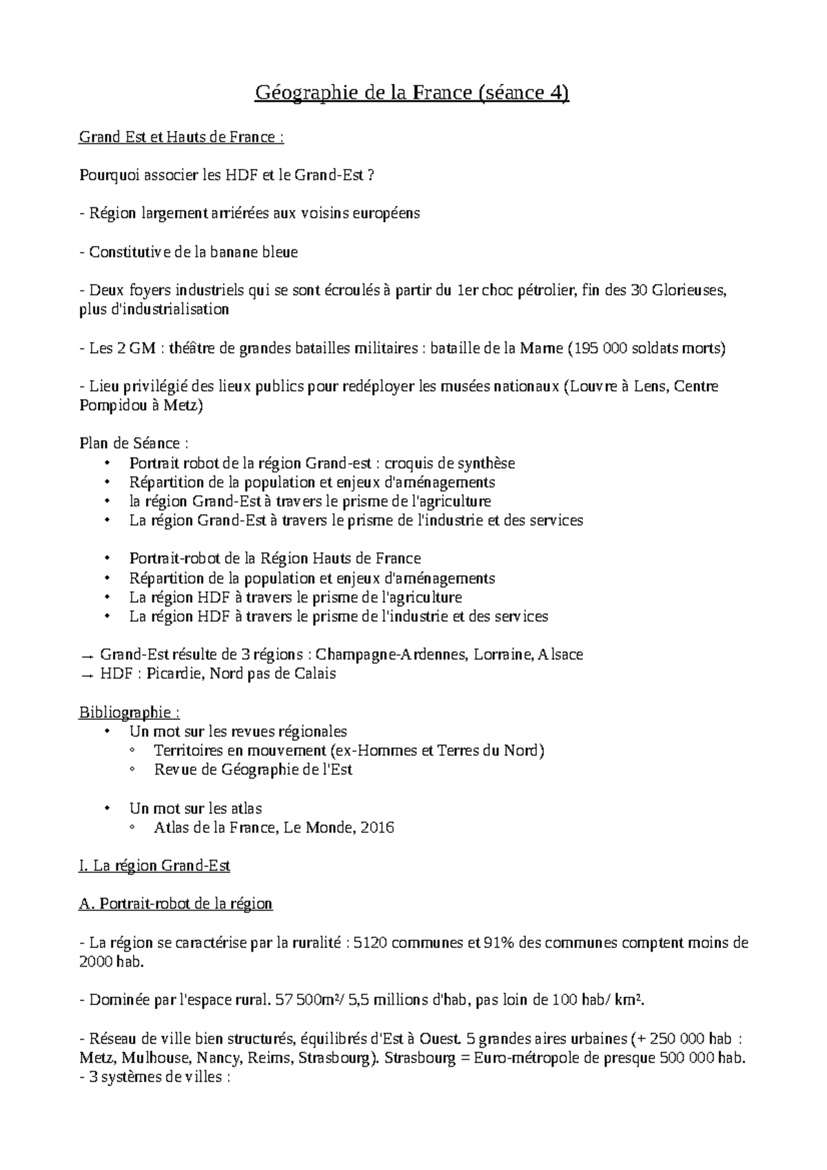Géographie de la France cours 4 - Géographie de la France (séance 4 ...