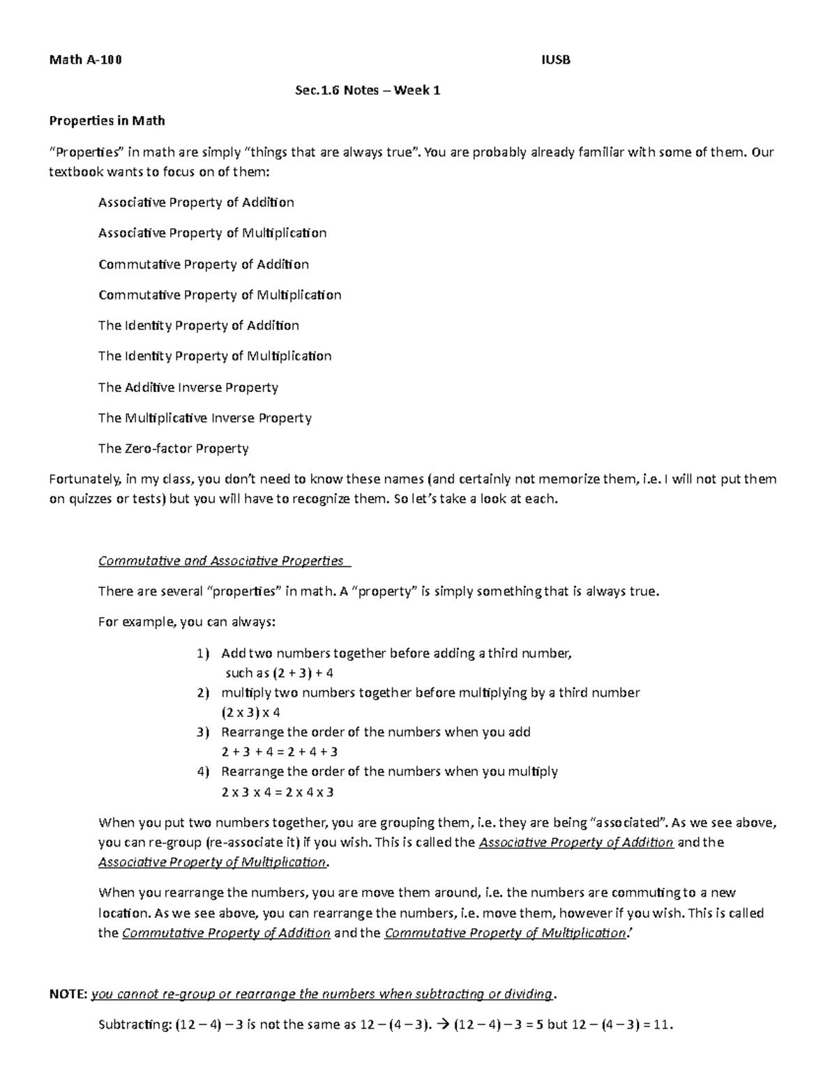 Sec. 1.6 detailed notes – Week 1 - Math A-100 IUSB Sec.1 Notes – Week 1 ...