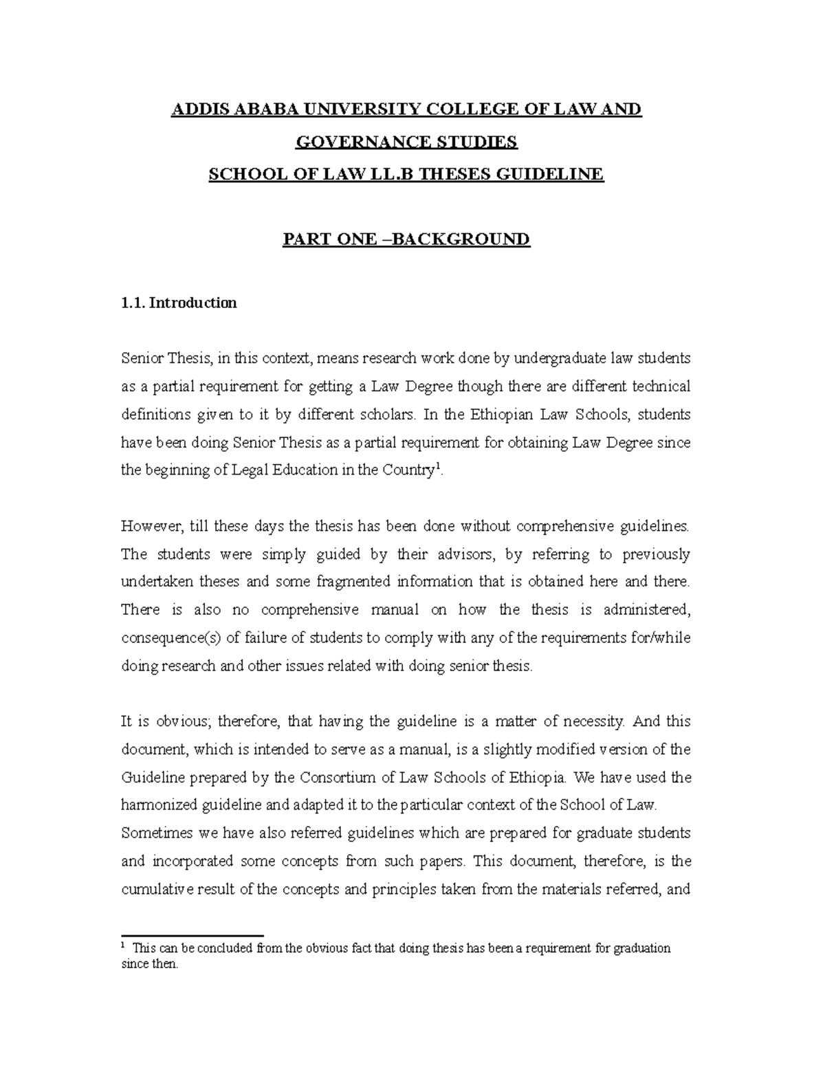 LL.B Research Guideline-for 2022/2023 a very detailed - ADDIS ABABA UNIVERSITY COLLEGE OF LAW ...