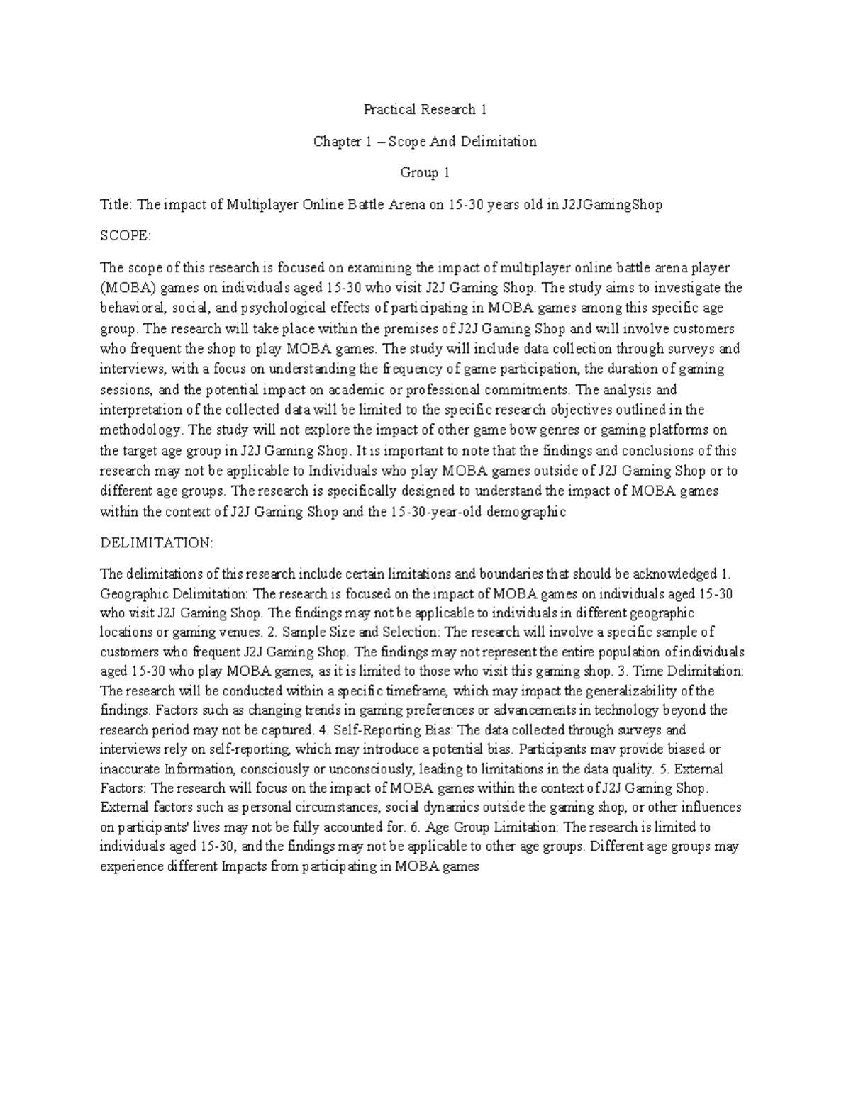 4Scope and Delimitation - Practical Research 1 Chapter 1 – Scope And ...