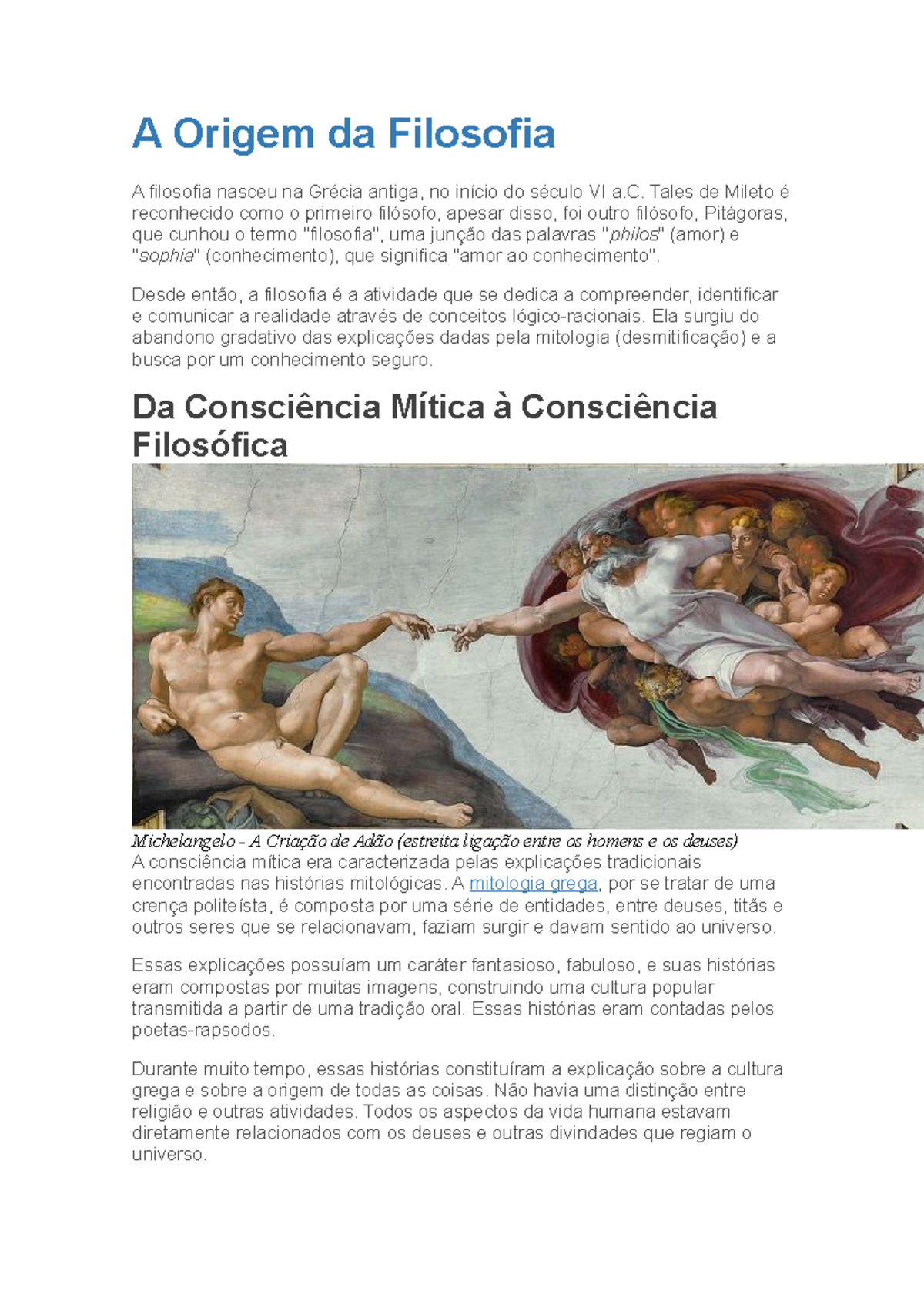 A Origem da Filosofia - Tales de Mileto é reconhecido como o primeiro ...