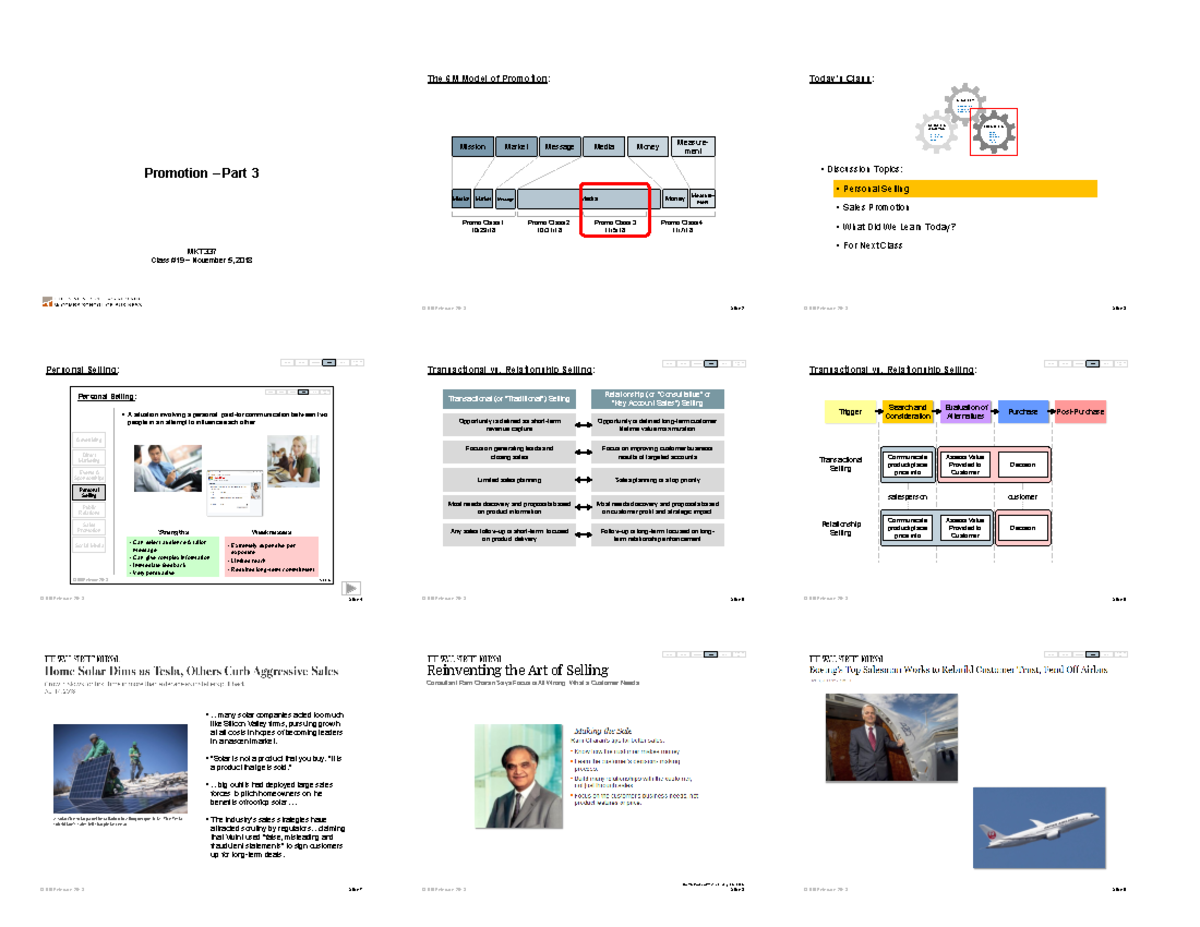 Lecture notes of 2017 - The 6M Model of Promotion: Class: STRATEGY ...