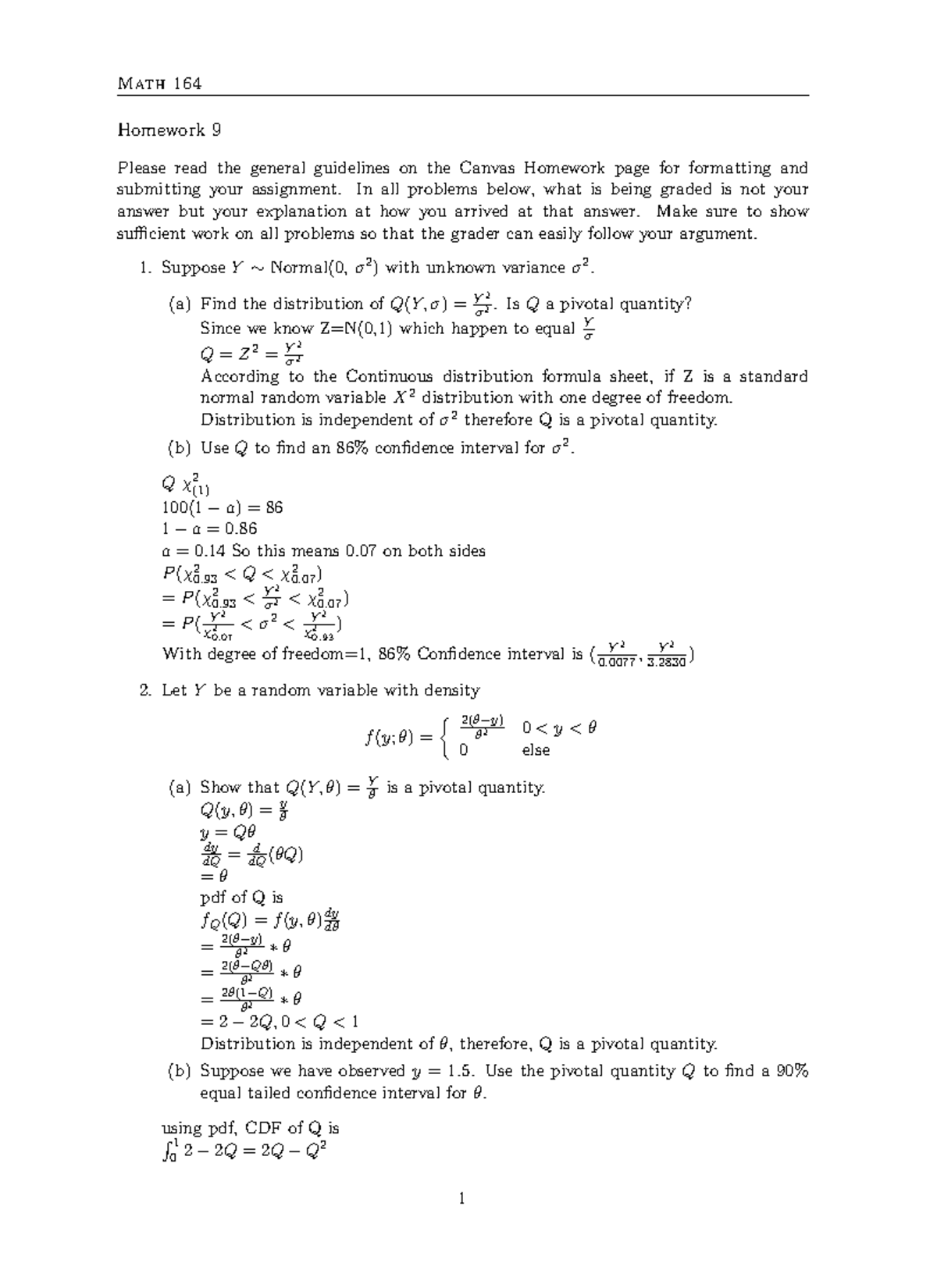 164Homework 09 - Homework 09 - Homework 9 Please read the general ...
