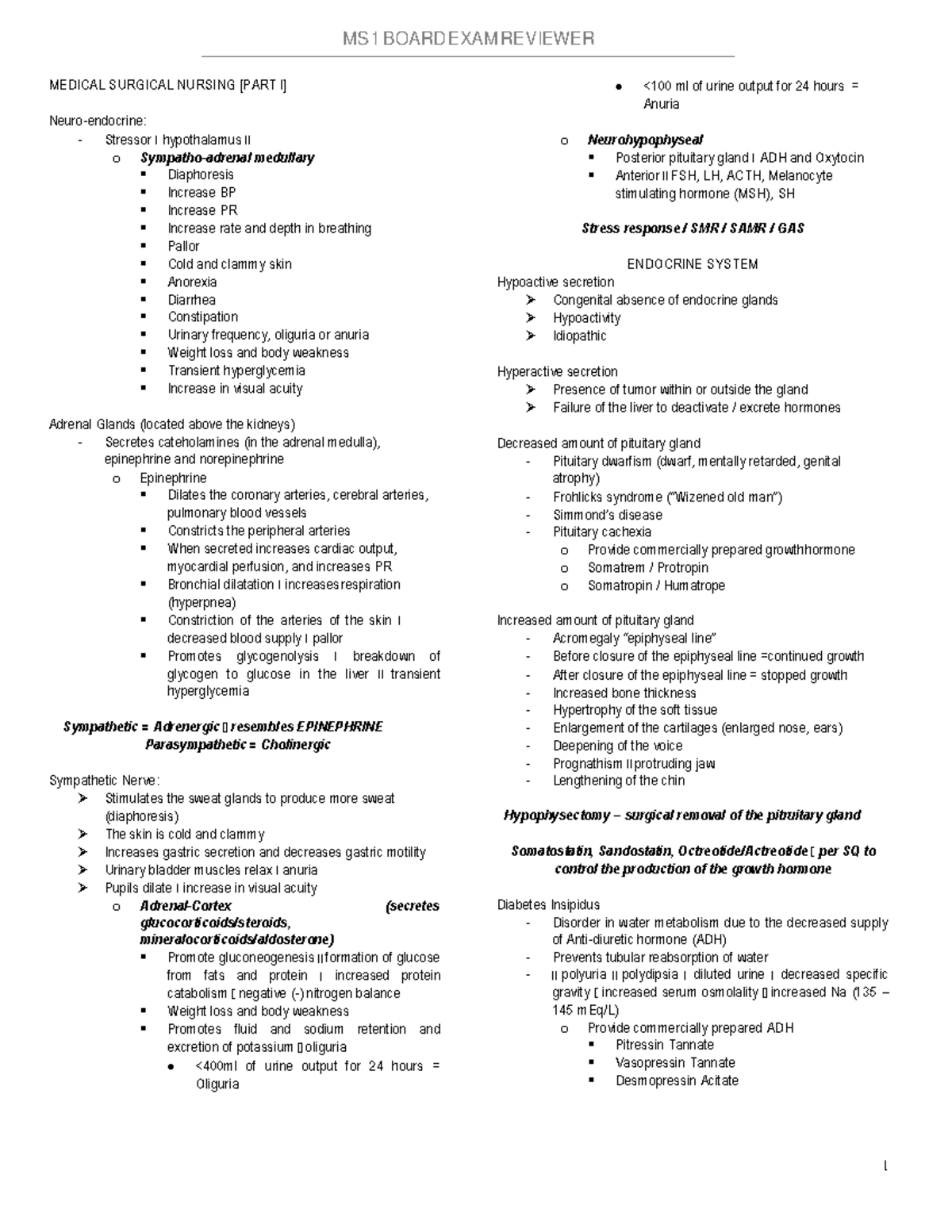 17 MS Exam reviewer - 1 MEDICAL SURGICAL NURSING [PART I] Neuro ...