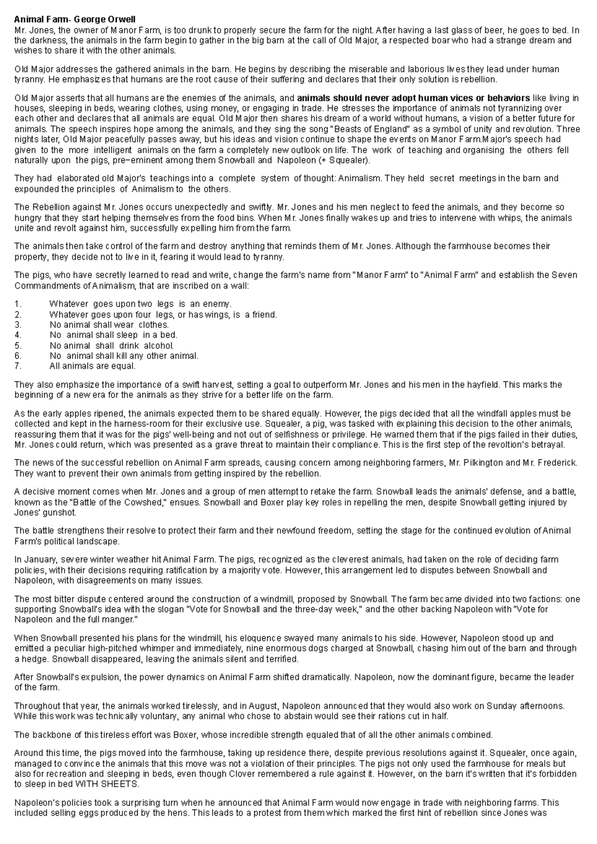 Animal Farm - Jones, the owner of Manor Farm, is too drunk to properly ...