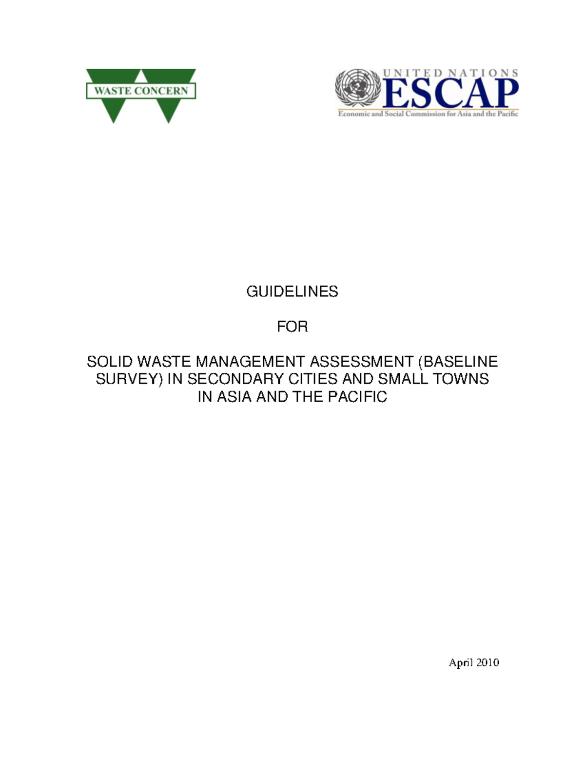 Escap 2010 MN Guidelines for solid waste management assessment ...