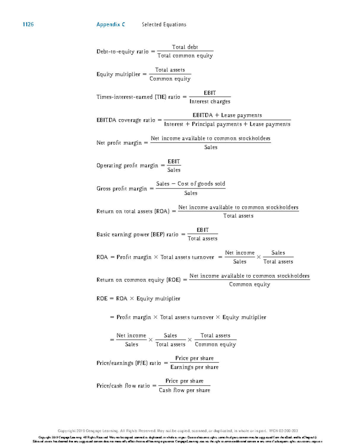 Financial Management II-390 - 1126 Appendix C Selected Equations Debt-to-equity ratio 5 Total ...
