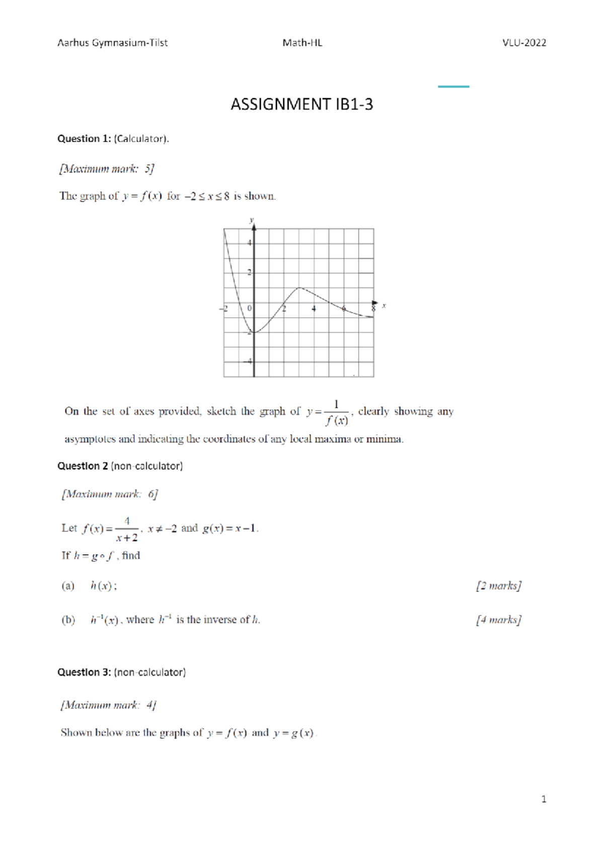 Assignment Assignment IB1-3 - Matematik - Studocu