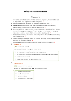 Chapter 4 wileyplus - Question 1 TRUE OR FALSE?: In process ...