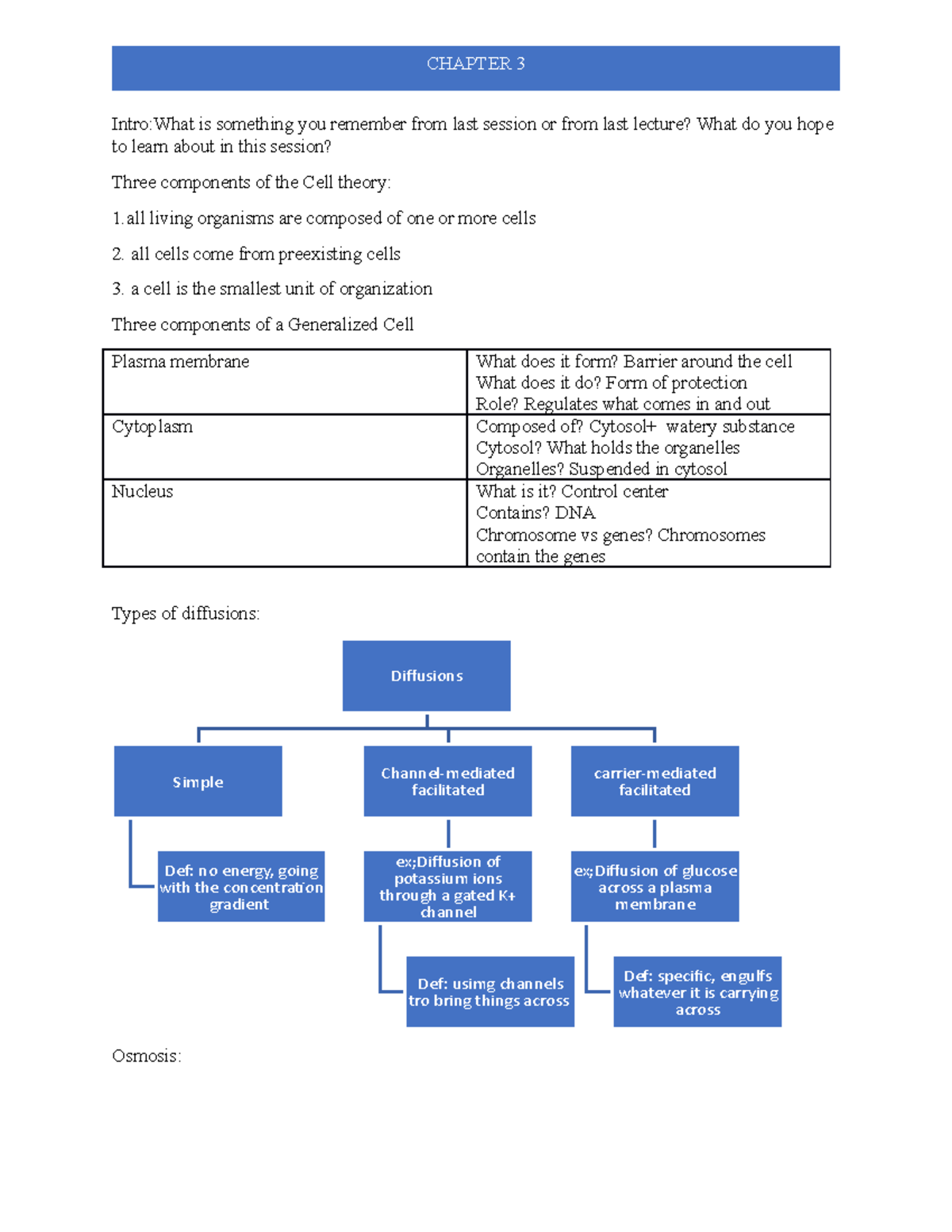 Chapter 3 boardwork - practice - Intro:What is something you remember ...