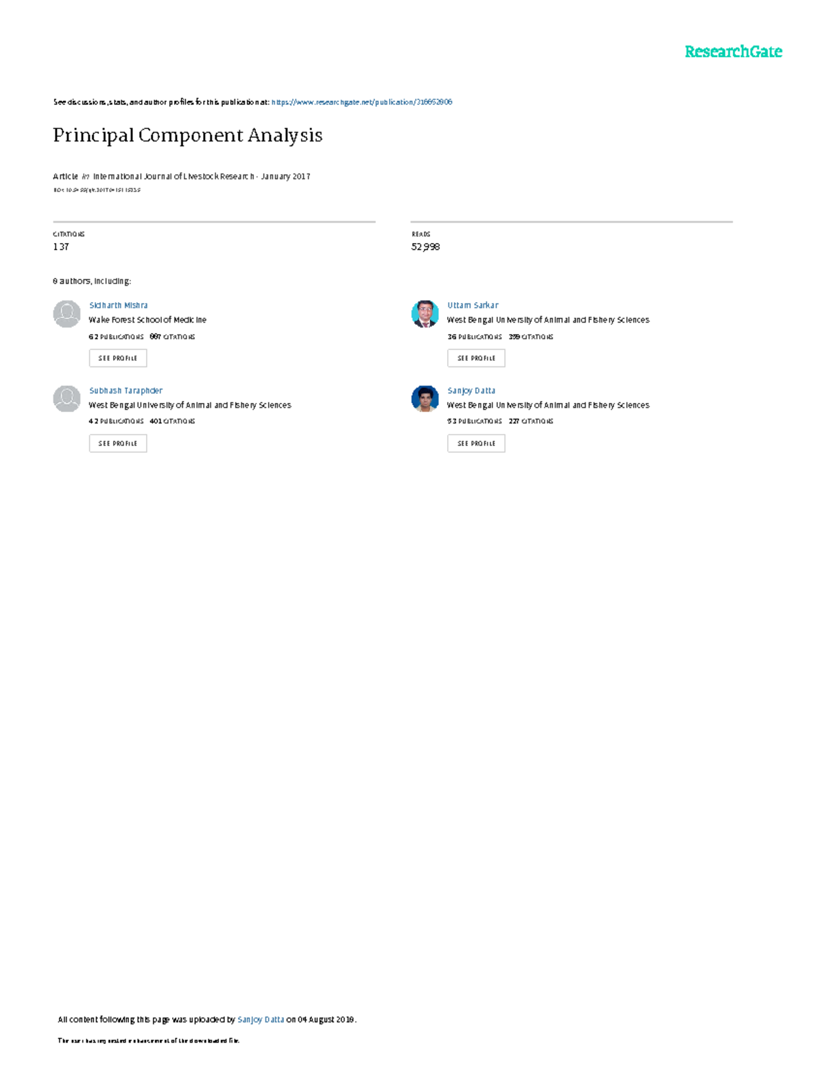 Principal Component Analysis - See discussions, stats, and author ...