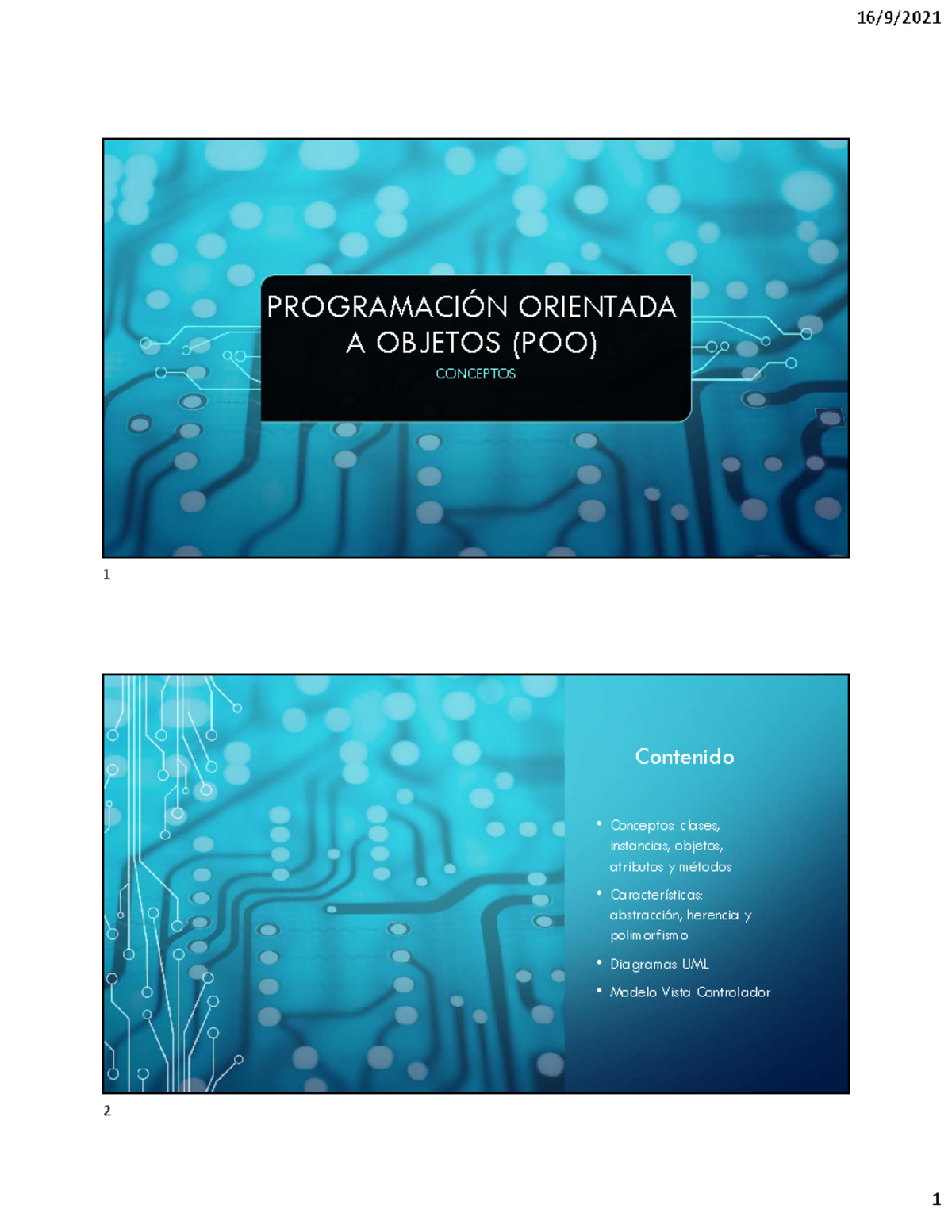 01 Programación orientada a objetos (POO) - PROGRAMACIÓN ORIENTADA A ...