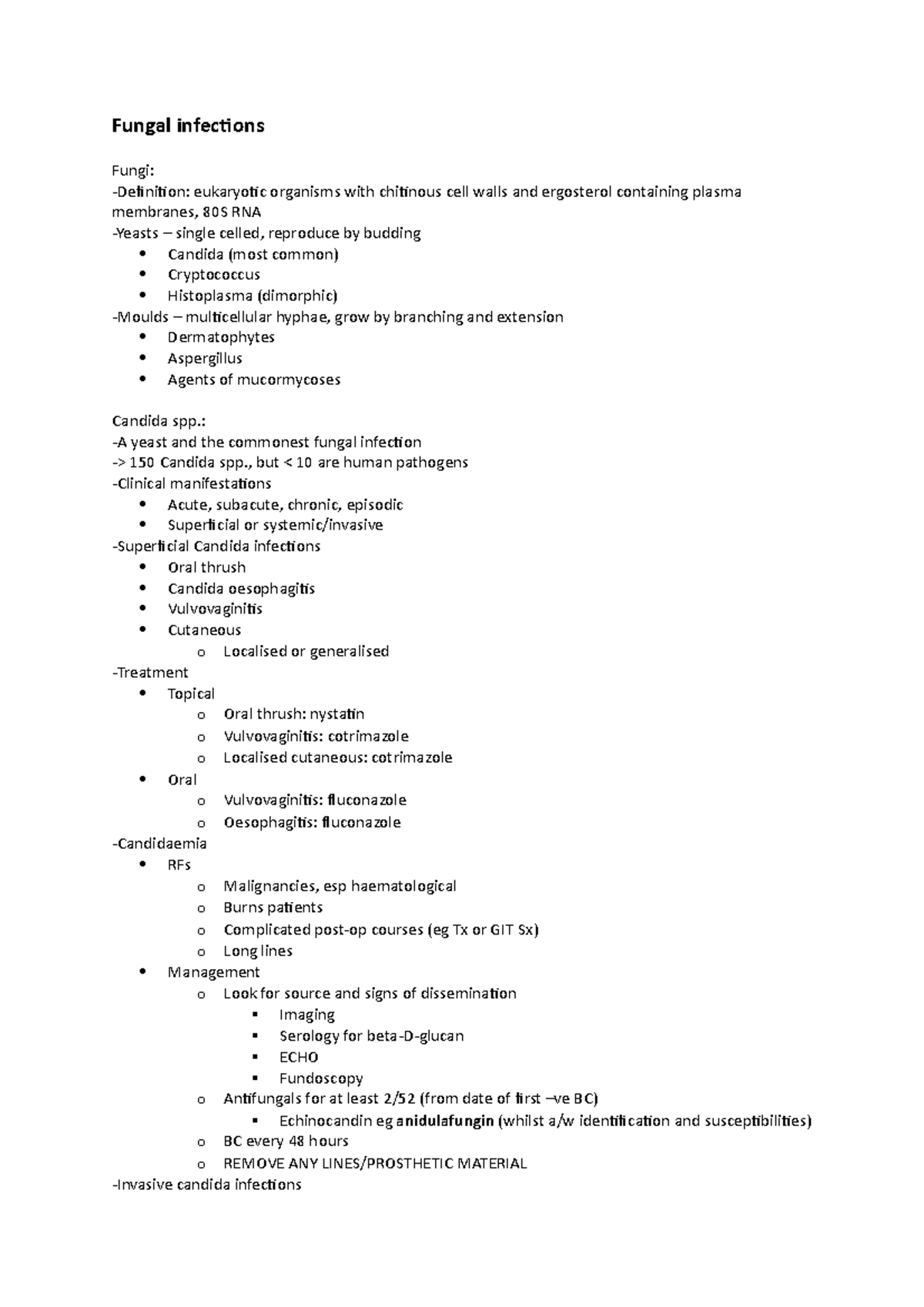 Fungal infections - Fungal infections Fungi: -Definition: eukaryotic ...