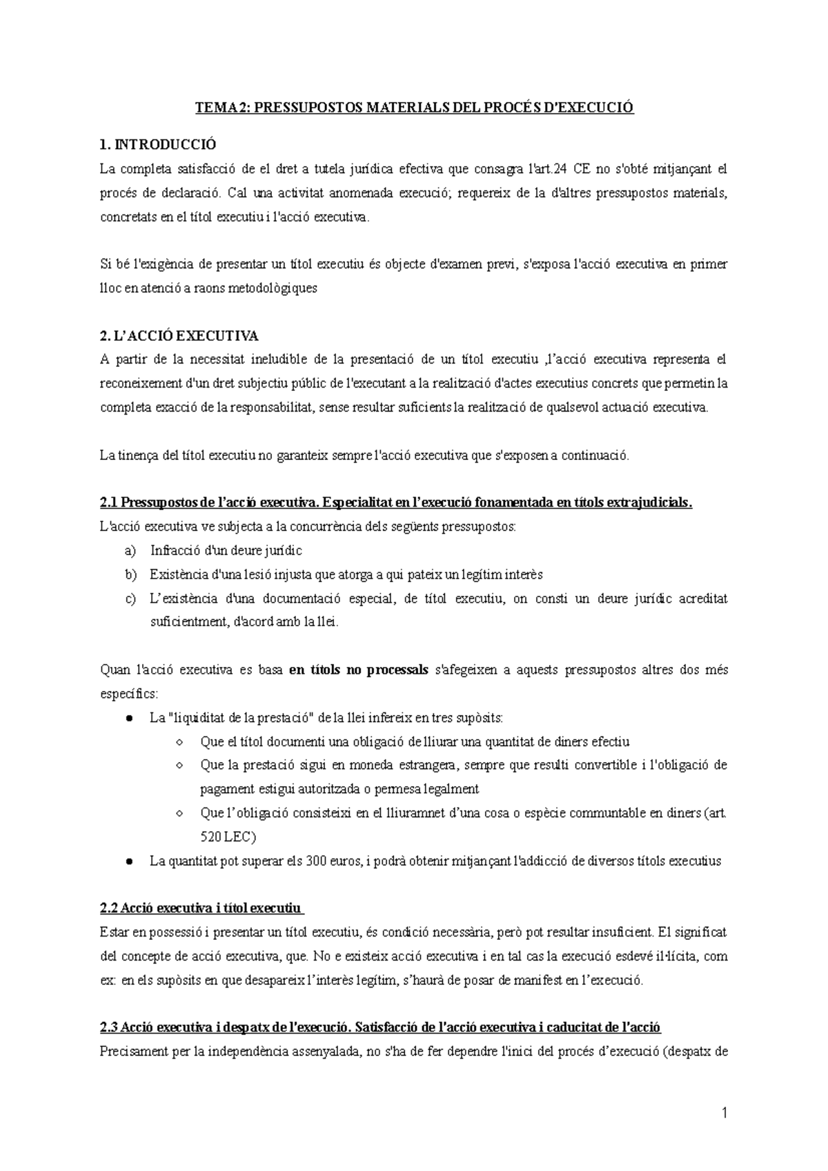 TEMA 2 Presupuestos Materiales DEL Proceso DE Ejecución - TEMA 2 ...