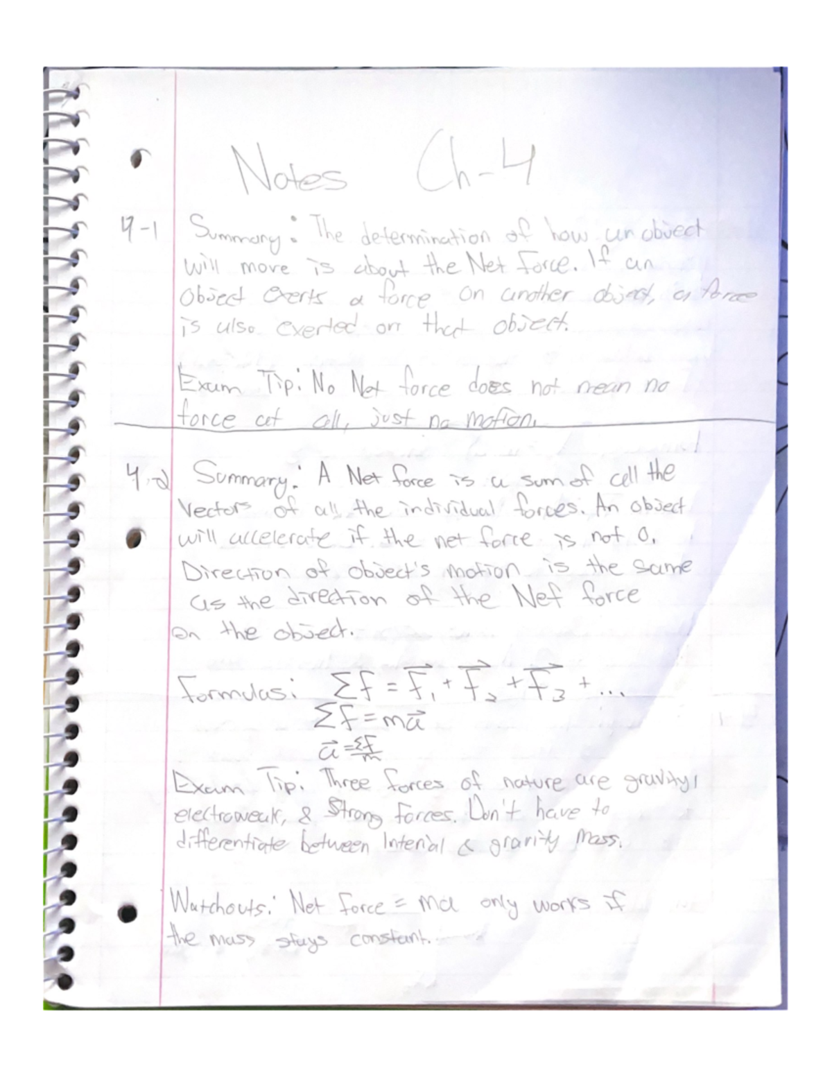 Scanned Documents 18 - Homework - Notes Ch. 4 Summary: The ...