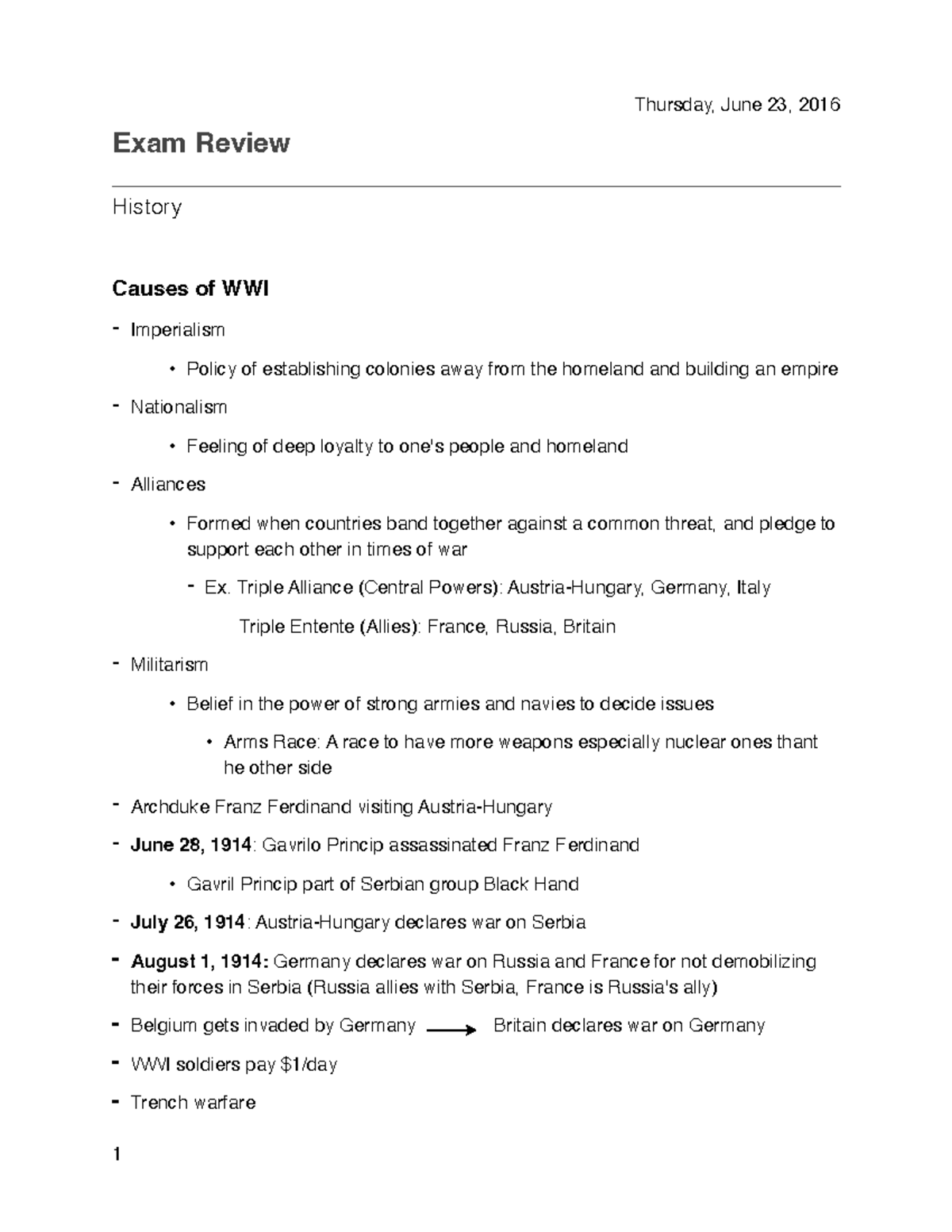 Note Taking - Canadian History from WWI to WW2 - Exam Review History ...