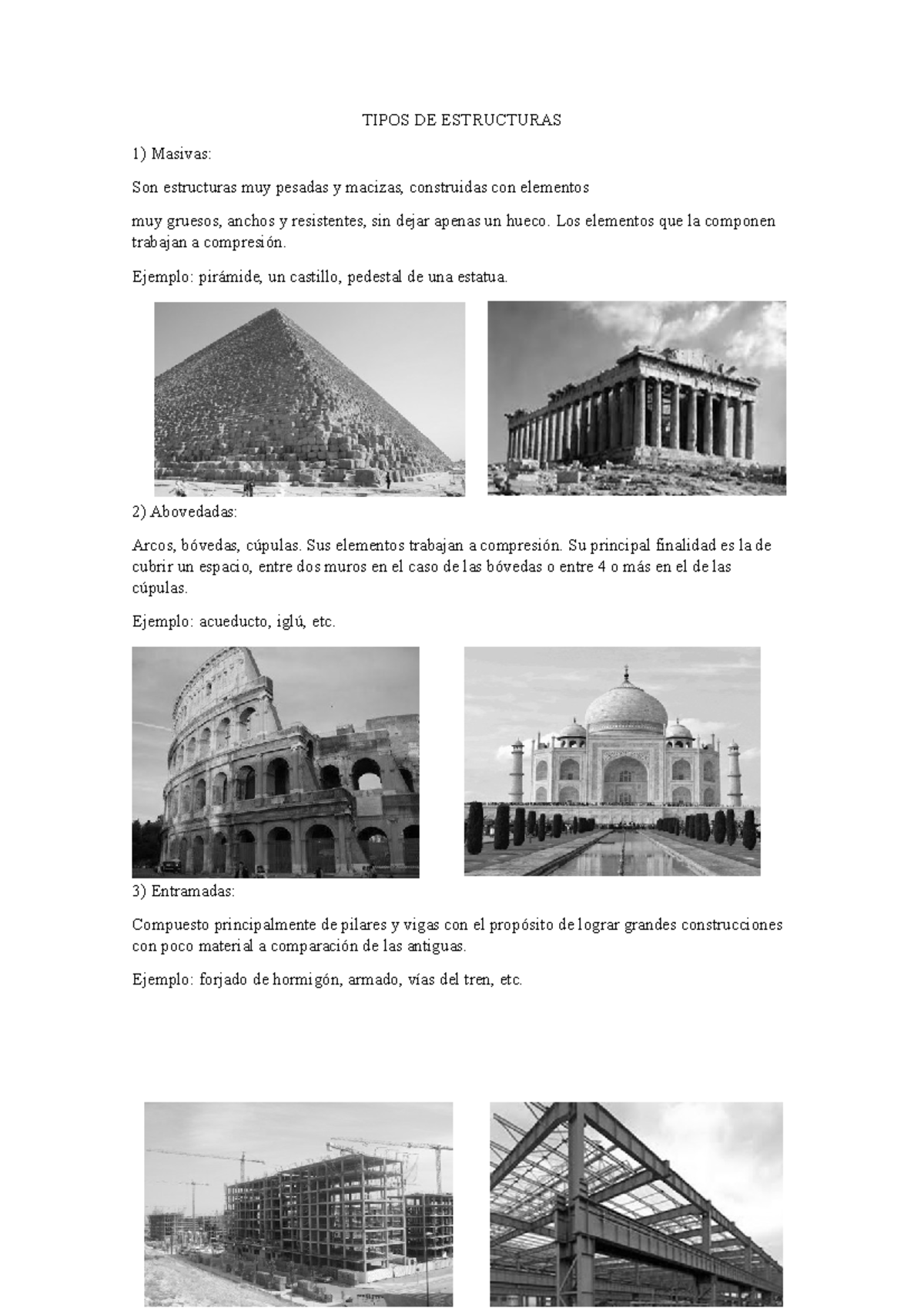 Tipos DE Estructuras - Apuntes 2,4-5 - TIPOS DE ESTRUCTURAS Masivas ...