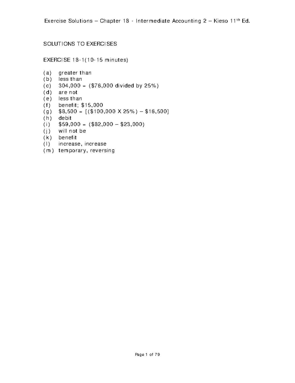 Pdf - Exercise Solutions – Chapter 18 - Intermediate Accounting 2 ...