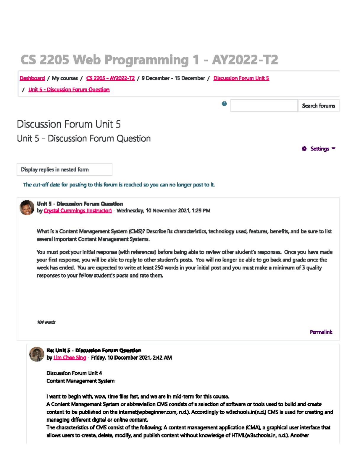 Df5 - WEB PROGRAMMING - CS 2205-01 - Studocu