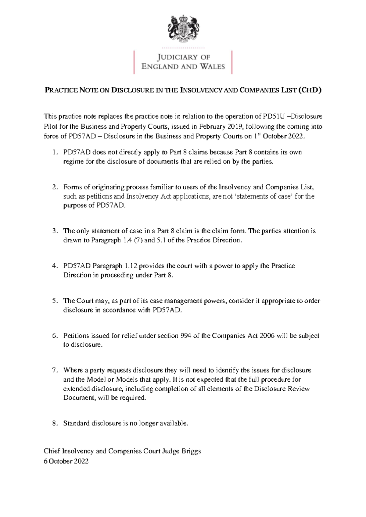 Practice Note on Disclosure Insolvency Companies List v2 - PRACTICE ...