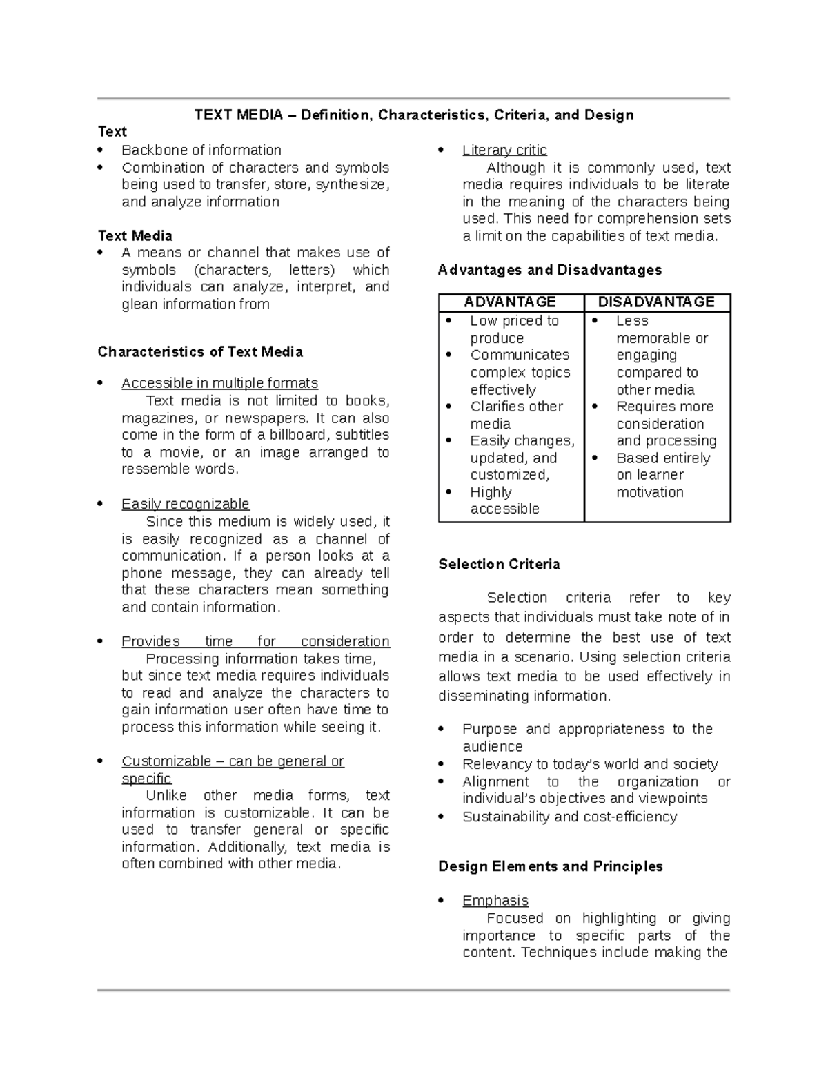 TEXT Media - TEXT MEDIA – Definition, Characteristics, Criteria, and Design Text Backbone of ...