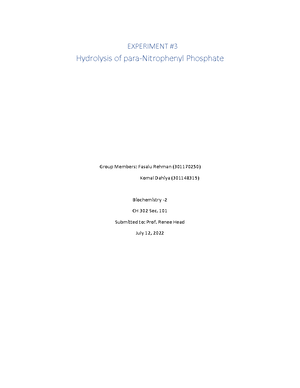 NMR post lab - Report - NMR post lab Hamza Alarareh Results: Analysis ...