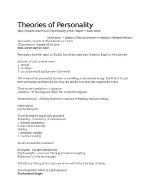 Personality Journal 1 - Unit 1: Journal Professor Joseph Butler January ...