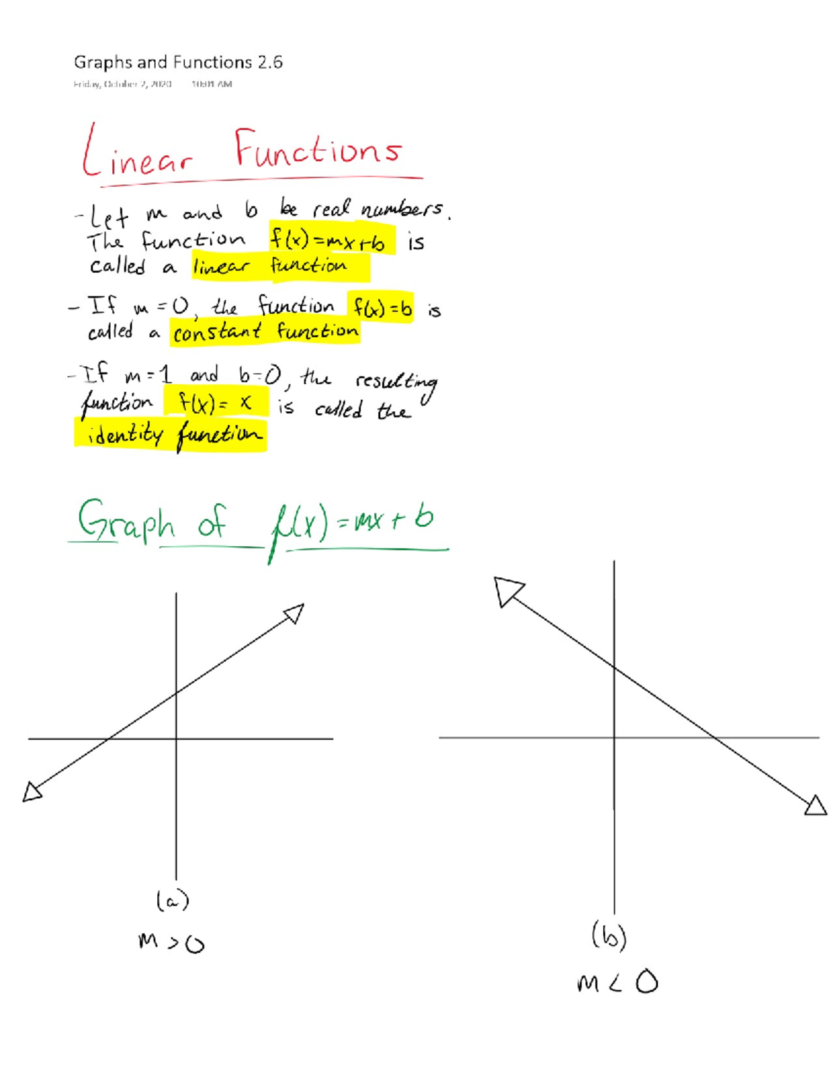 Graphs and Fucntions 2 - MATH 162M - Studocu