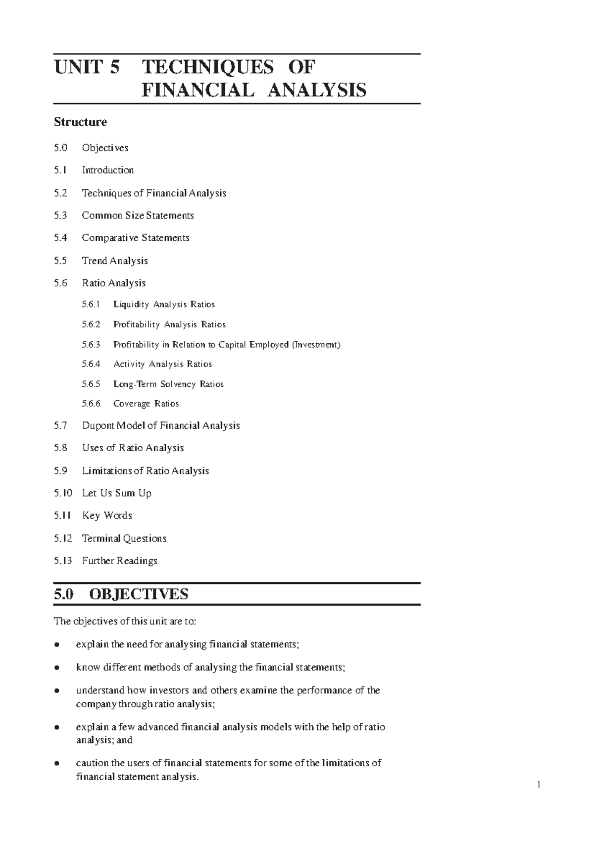 Block-2 MCO-5 Unit-3 - Useful - UNIT 5 TECHNIQUES OF FINANCIAL ANALYSIS ...