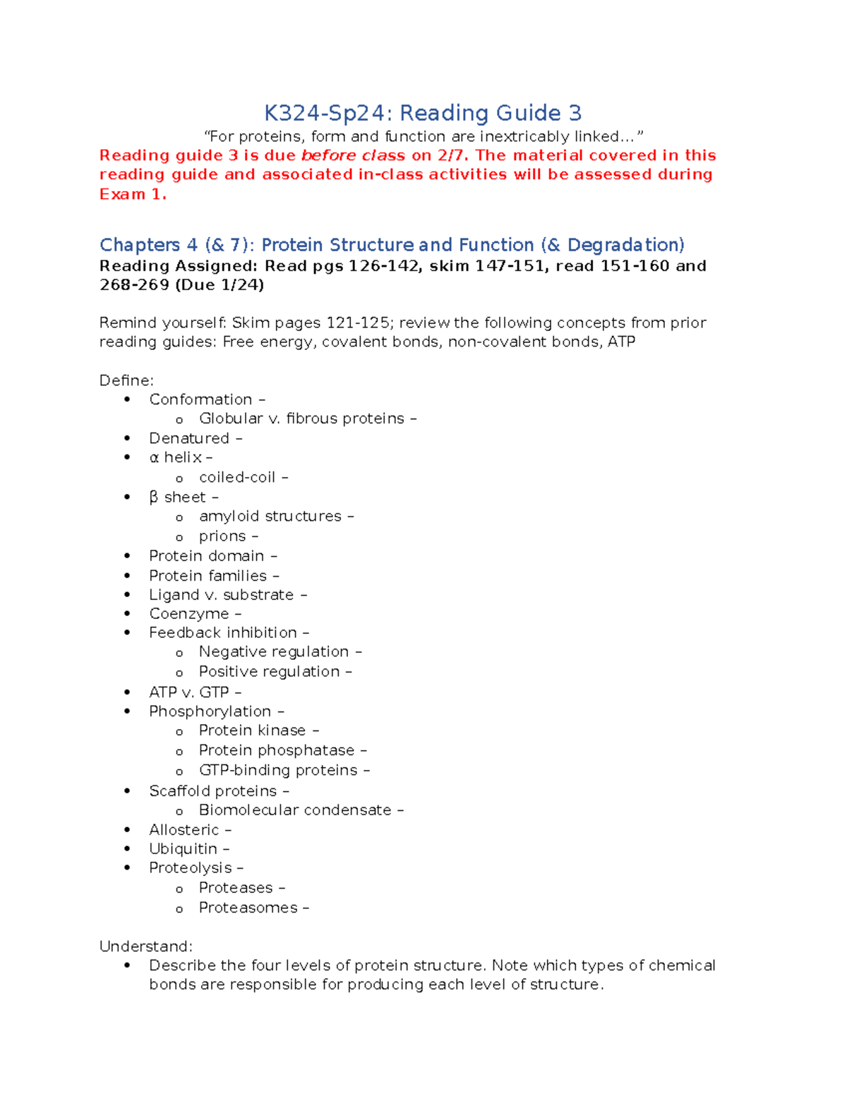 Reading Guide 3 - ..” Reading guide 3 is due before class on 2/7. The ...