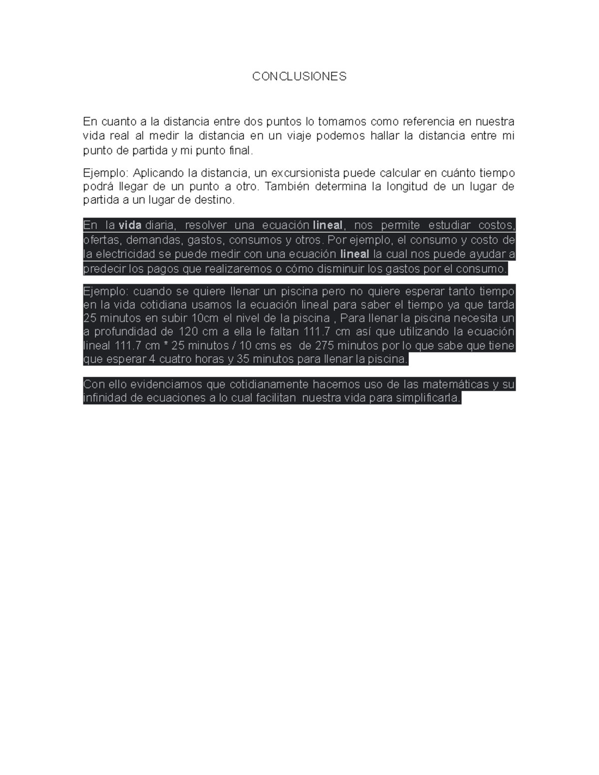 Conclusiones matematicas primer entrega escenario 4 - Matemáticas I ...