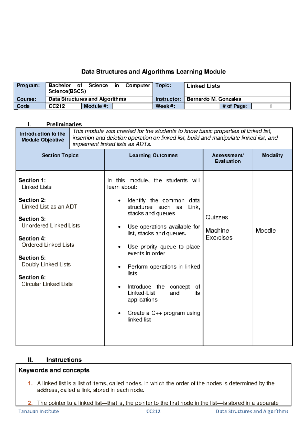 Lecture Linked Lists Data Structures And Algorithms Learning Module 0688