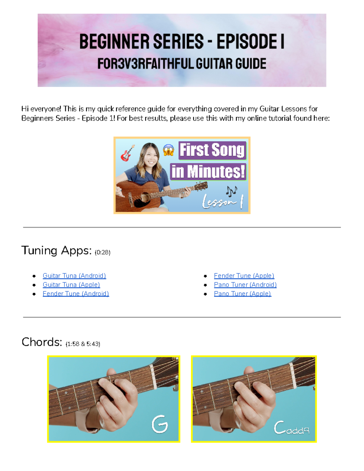 Beginner Series Episode 1 Guitar Guide - Hi everyone! This is my quick ...