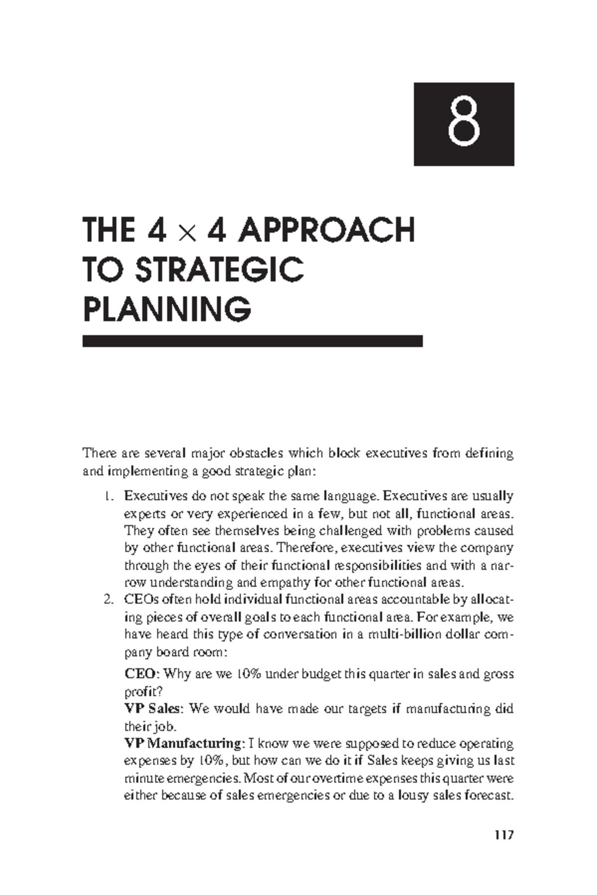Chapter 08 - The 4×4 Approach to Strategic Planning - 8 THE 4 × 4 ...