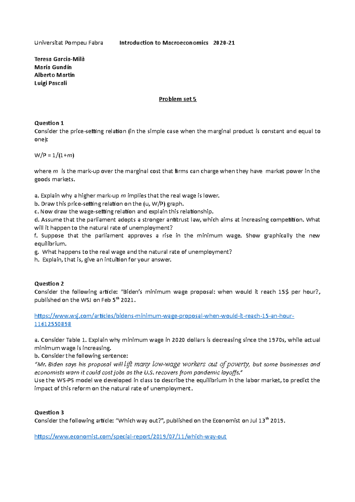 PS5 2021 No Solutions - problem set 5 - intro a la macroeconomia - Universitat Pompeu Fabra ...