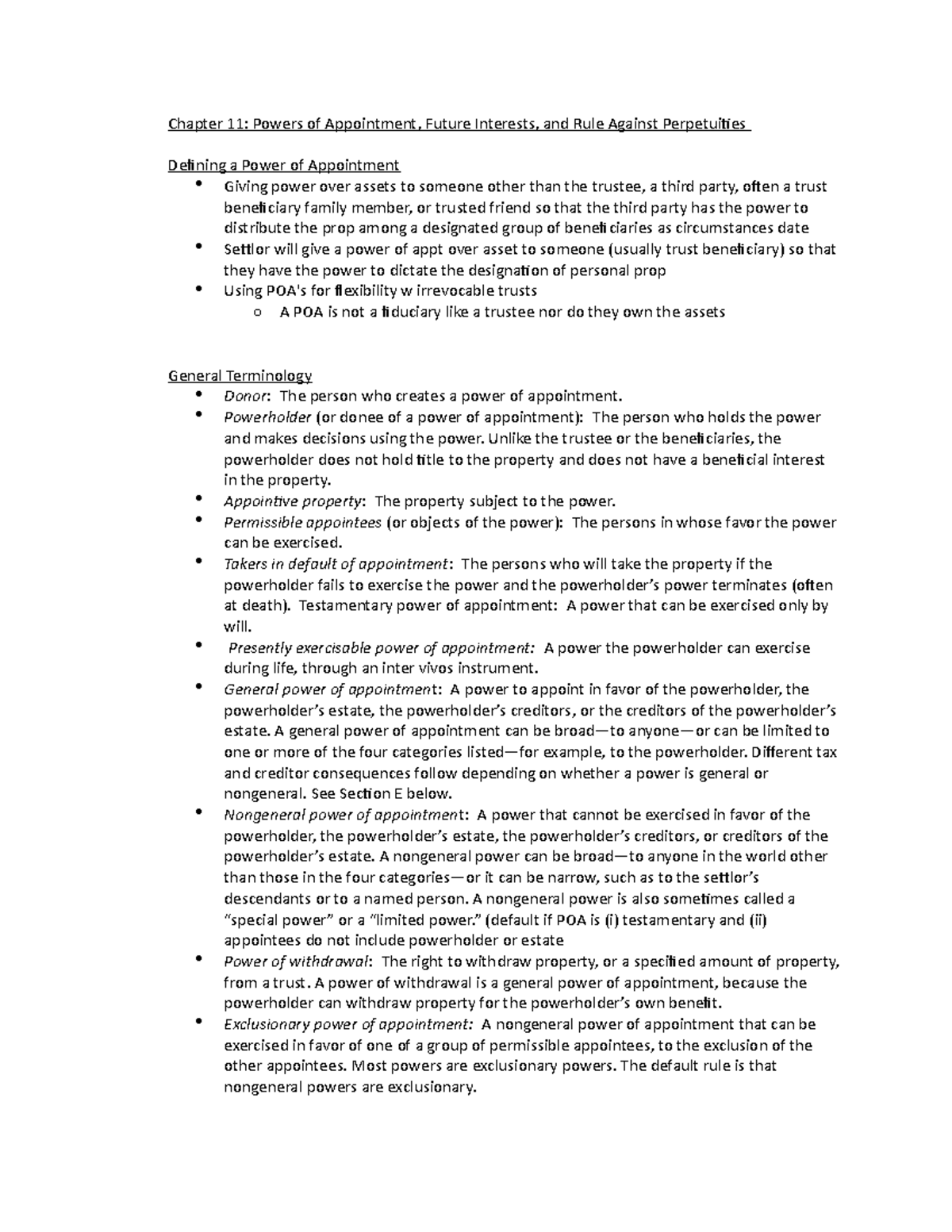 Trust and Estates Powers of Appointment - Chapter 11: Powers of ...