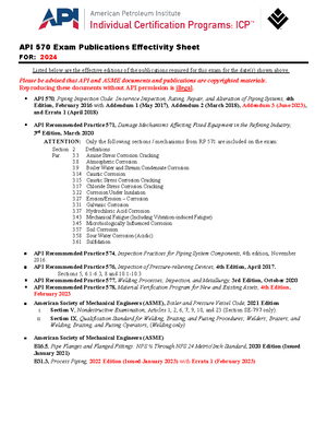 BOK 570 Feburary 2024 final - BODY OF KNOWLEDGE API 570 PIPING ...