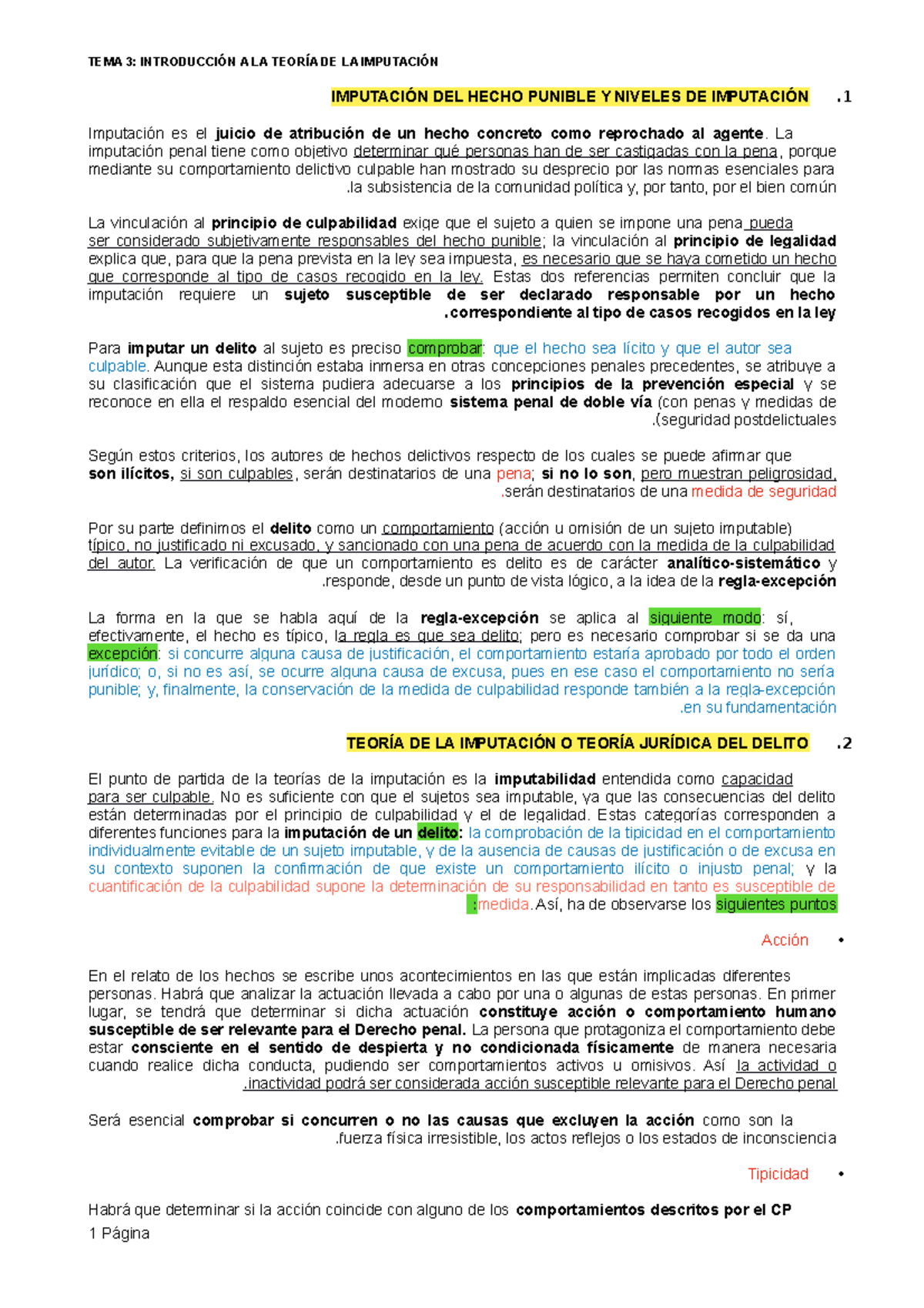 Tema 3 - Introducción a la teoría de la imputación - IMPUTACIÓN DEL ...