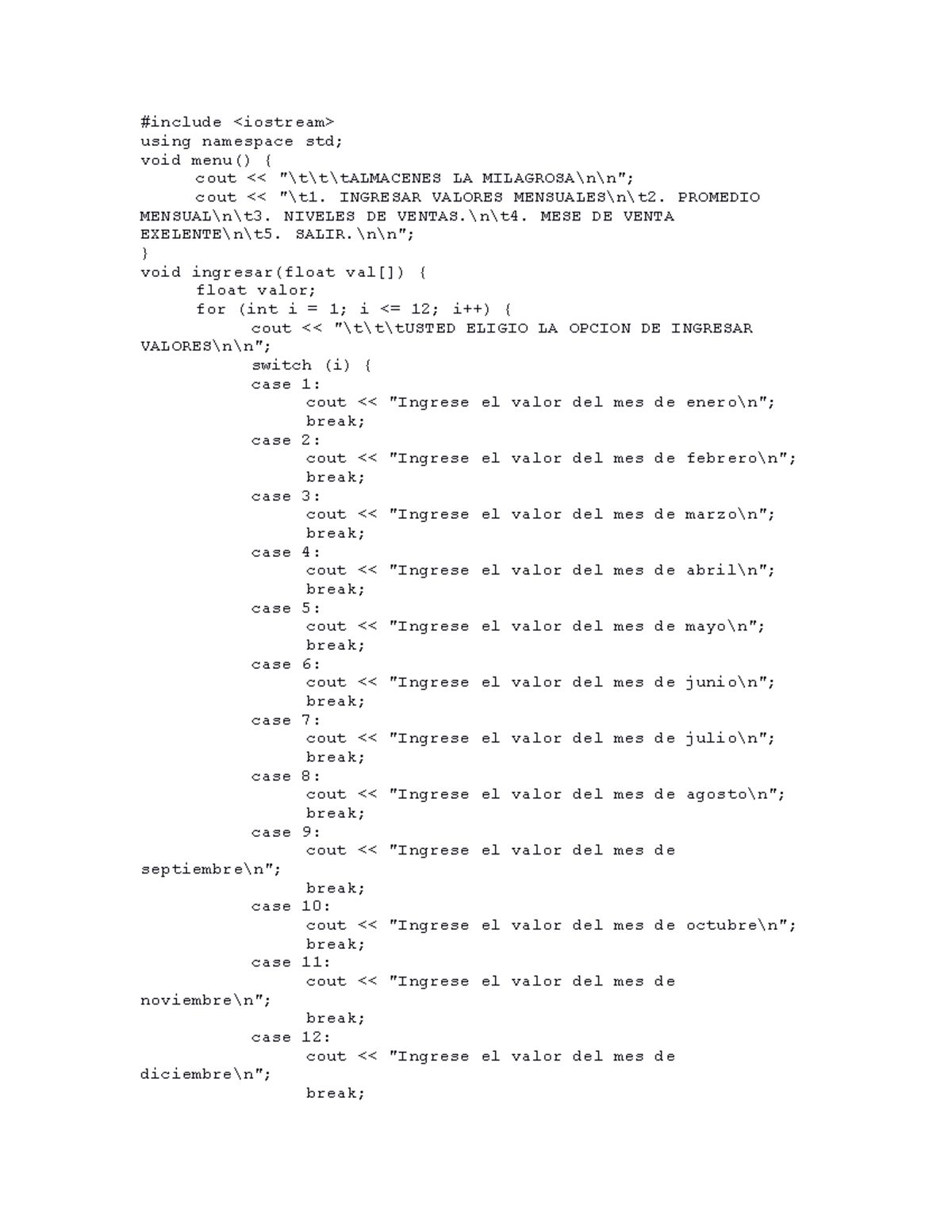 Ejercicios con arreglos programacion c++ - #include using namespace std; - Studocu